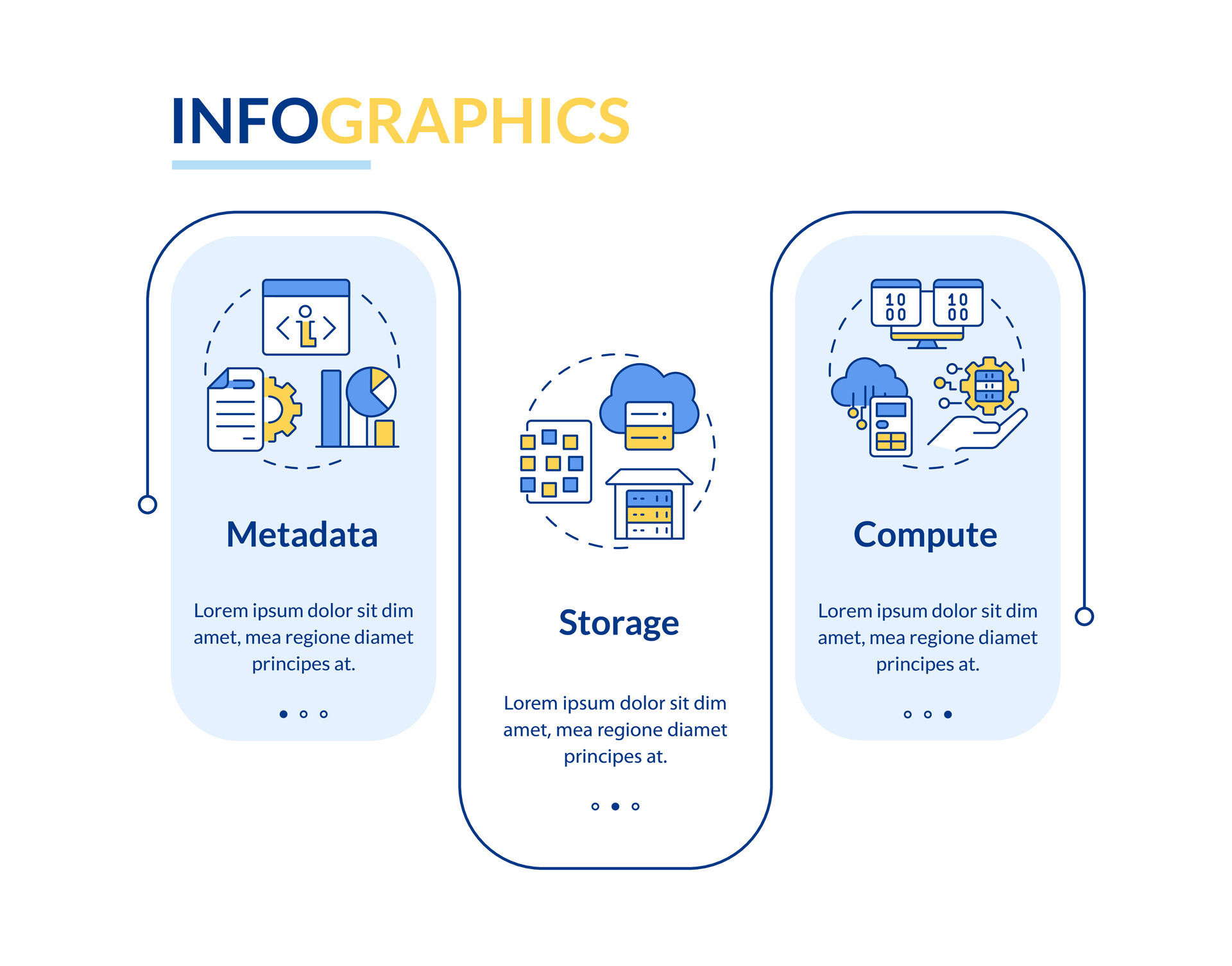 Data lake and warehouse blue rectangle infographic template. Differences. Data visualization ...