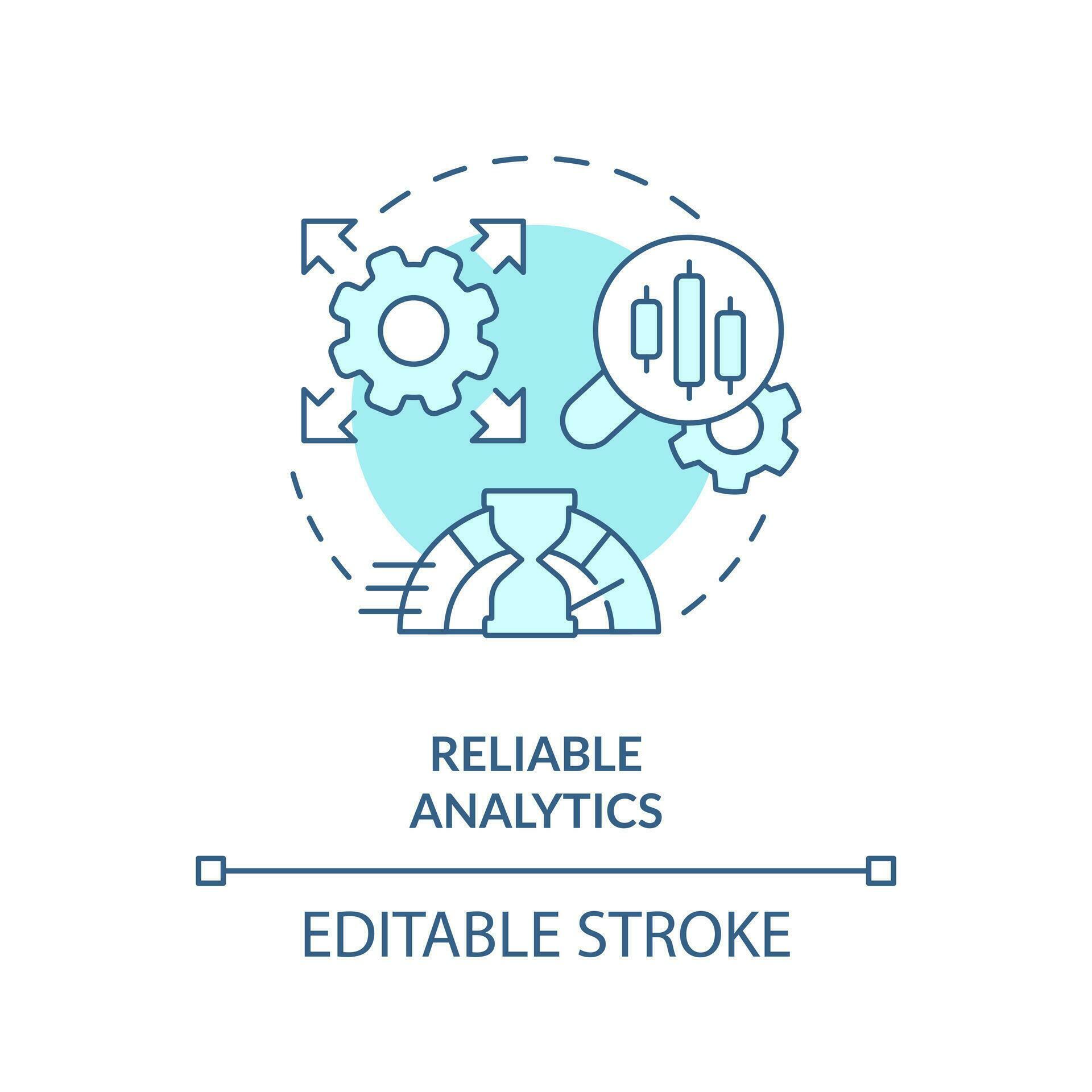 Reliable analytics turquoise concept icon. Fast service. Data lake architecture abstract idea ...