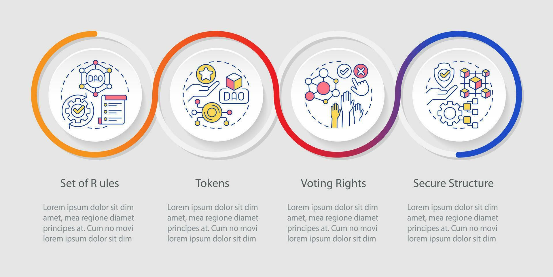 Dao Elements Loop Infographic Template Digital Network Data Visualization With 4 Steps