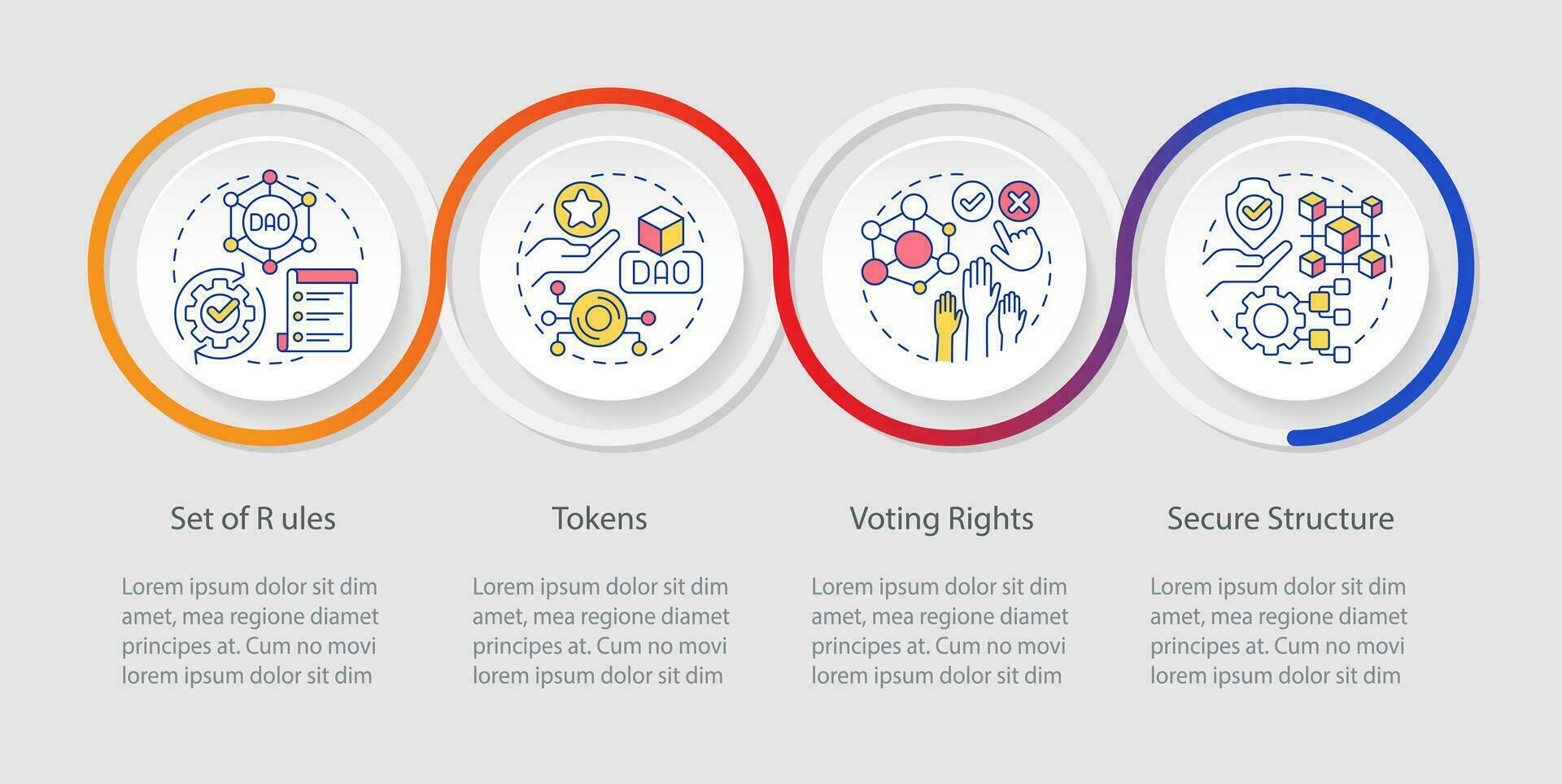 Dao Elements Loop Infographic Template Digital Network Data Visualization With 4 Steps