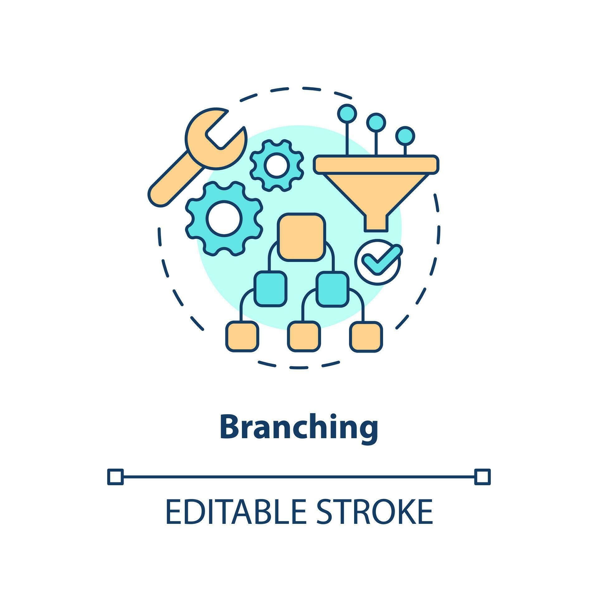 Branching concept icon. Software configuration management. Source ...