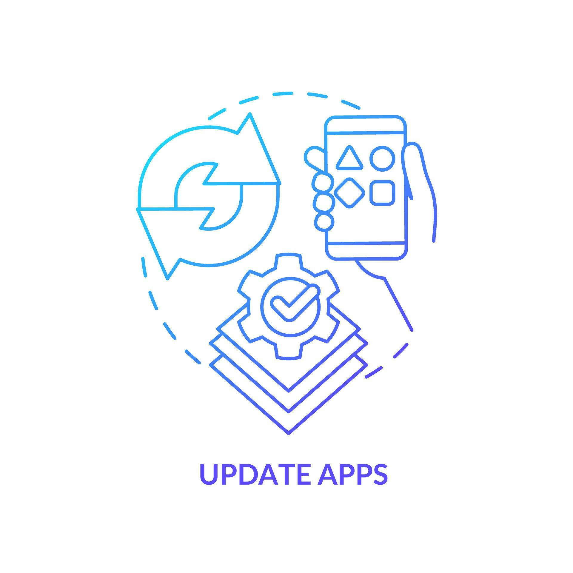 Update apps blue gradient concept icon. Download software latest ...