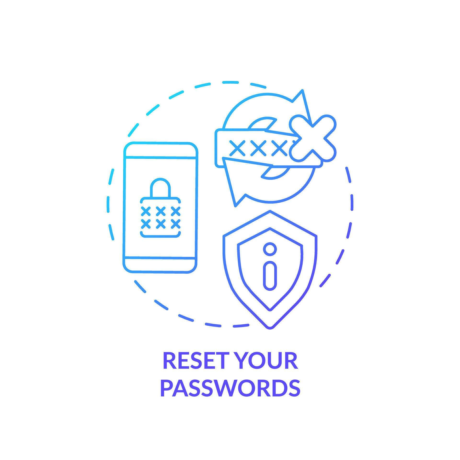 Reset Your Passwords Blue Gradient Concept Icon Login Data Security