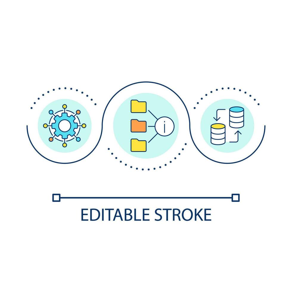 Package manager loop concept icon. Software service. Code module. Data ...