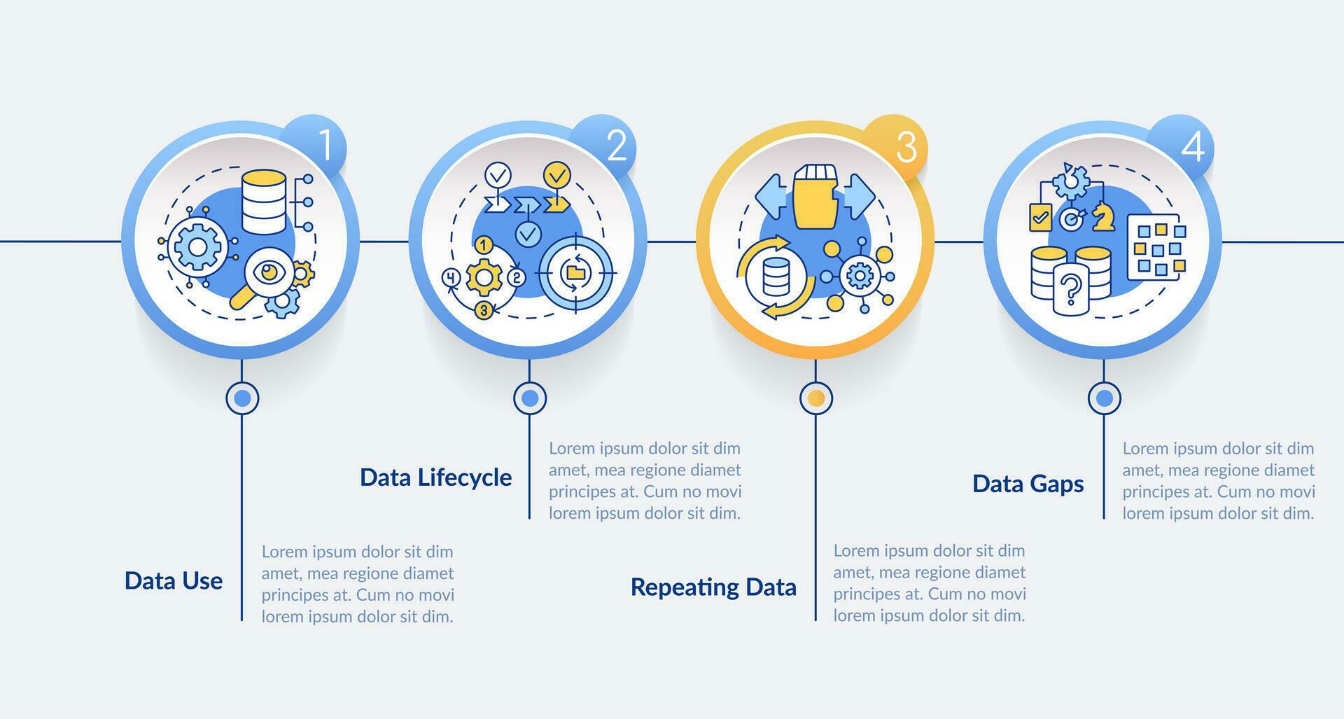 Database management strategy circle infographic template. Data ...
