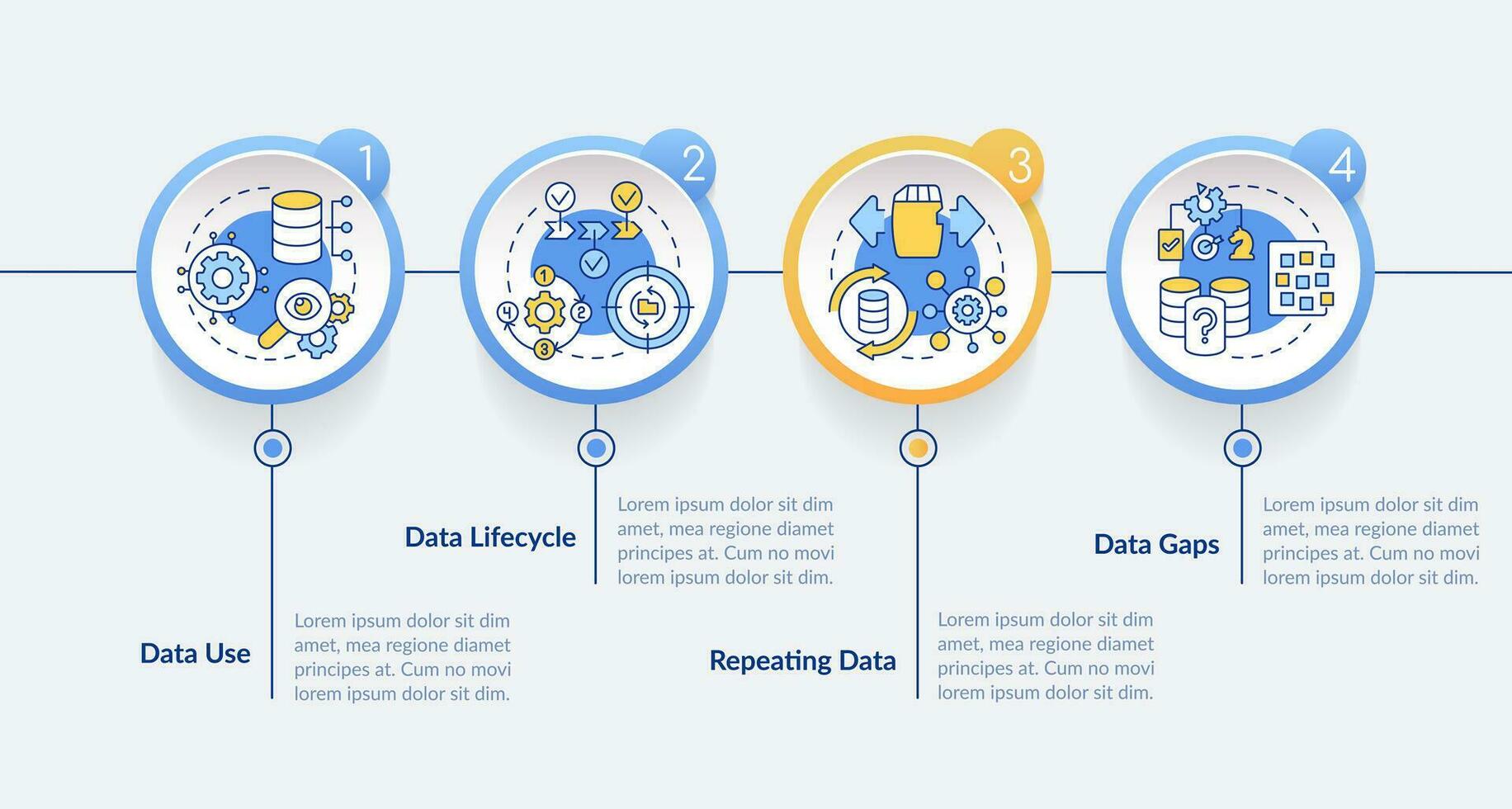 Database management strategy circle infographic template. Data ...