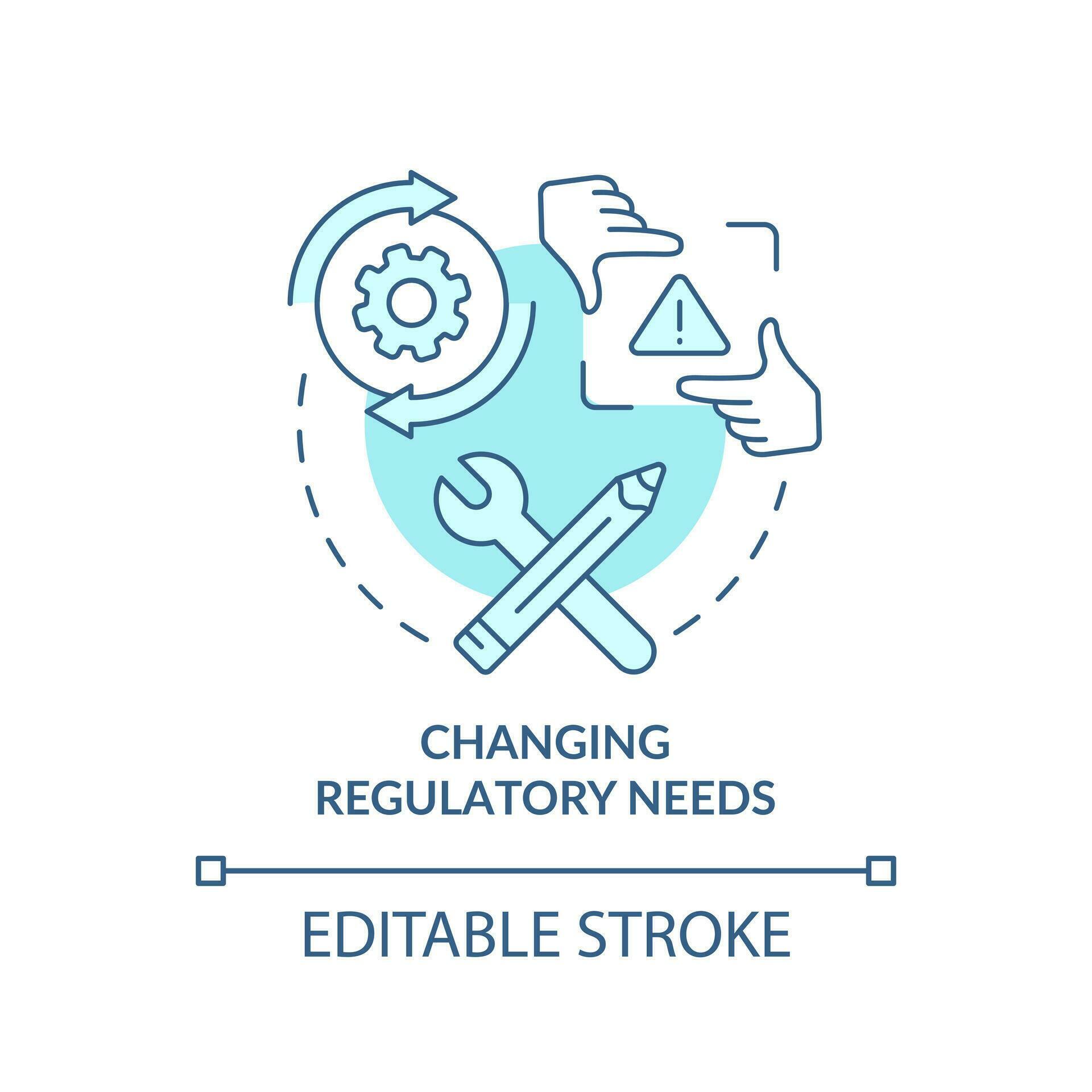 Changing regulatory needs turquoise concept icon. Compliance management ... Changing regulatory needs turquoise concept icon. Compliance management ...