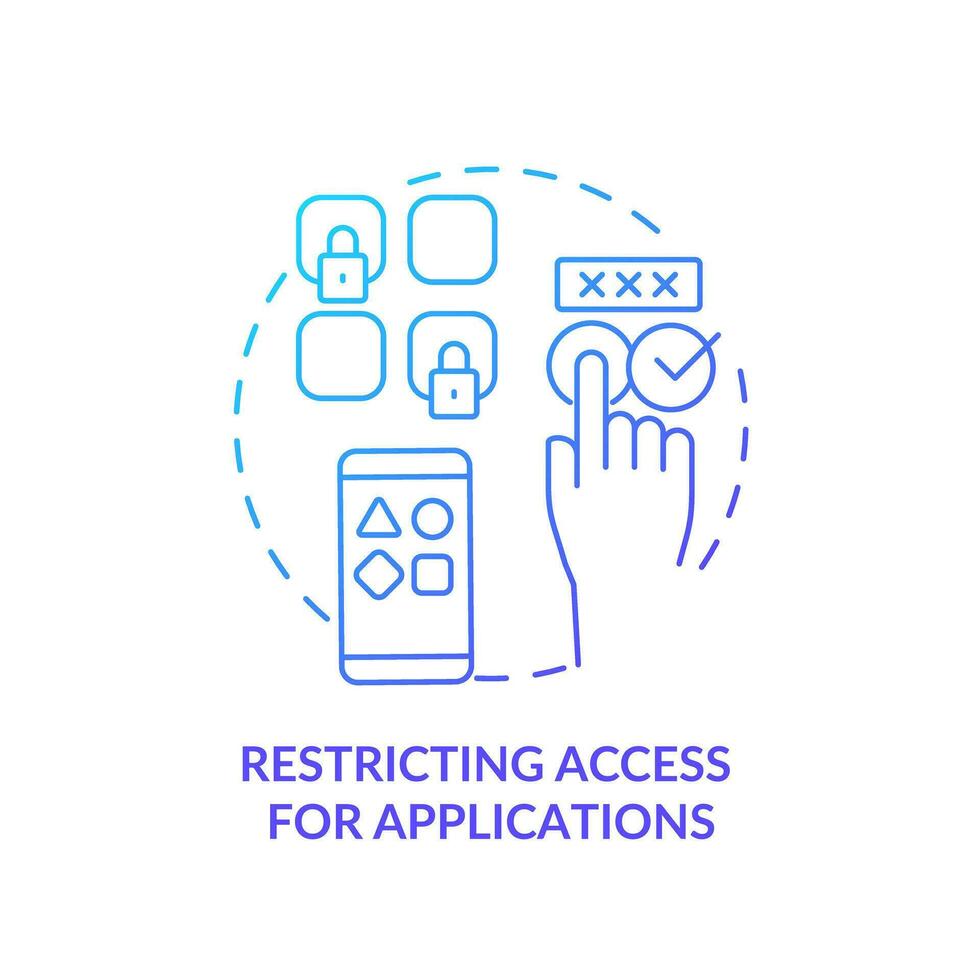 Restricting Access For Applications Blue Gradient Concept Icon Personal Data Smartphone