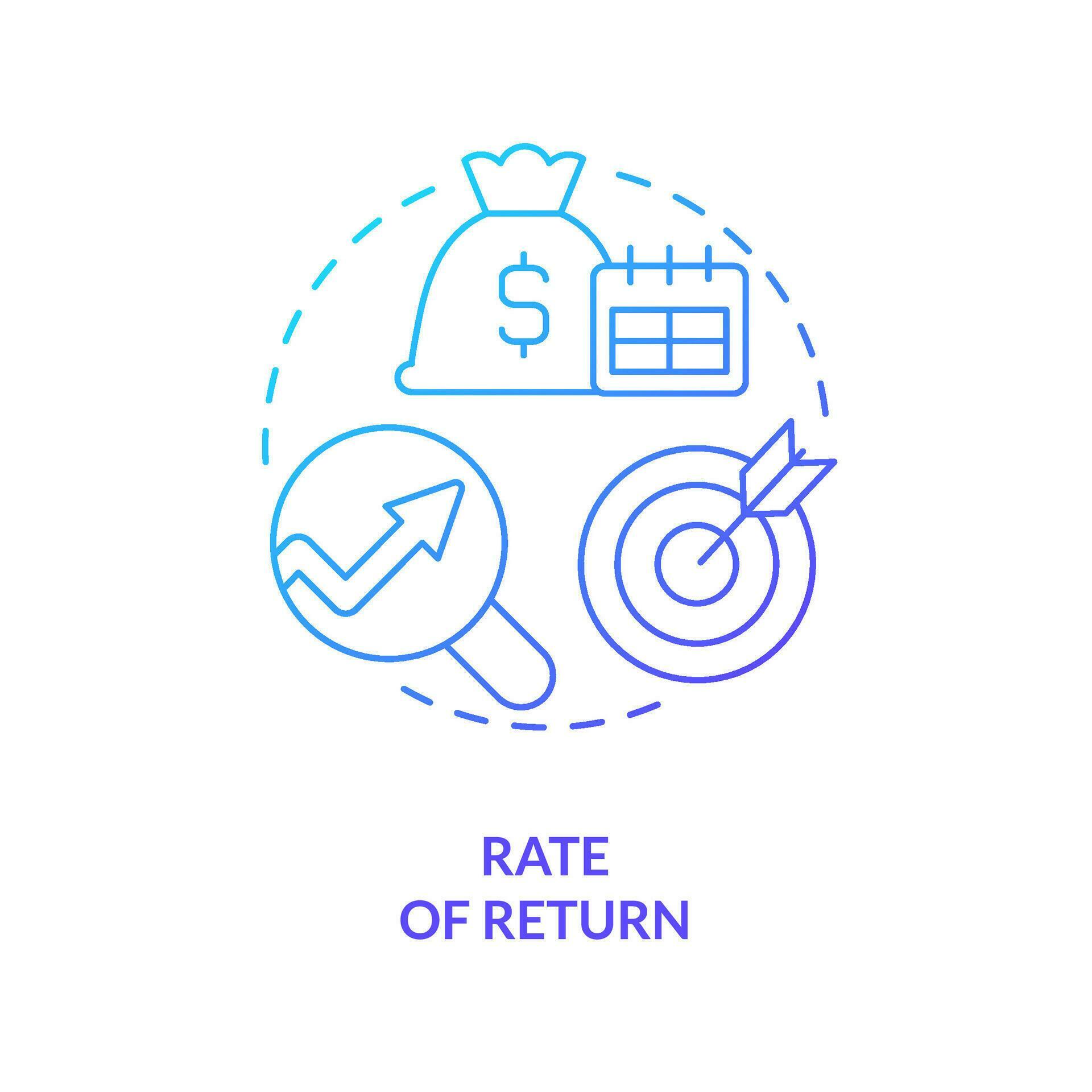 Rate Of Return Blue Gradient Concept Icon Risk Forecasting Factor Affecting Investment