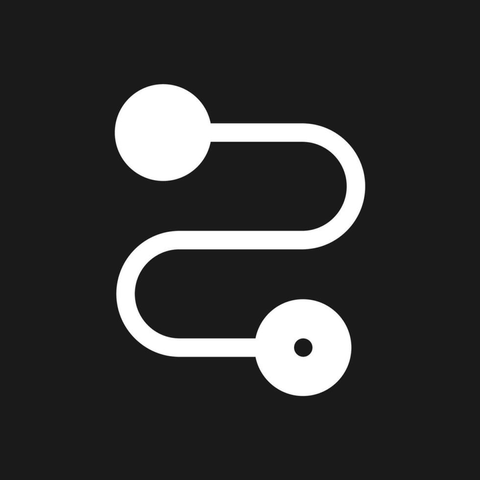 Travel Route Dark Mode Glyph Ui Icon Distance Between Two Points User
