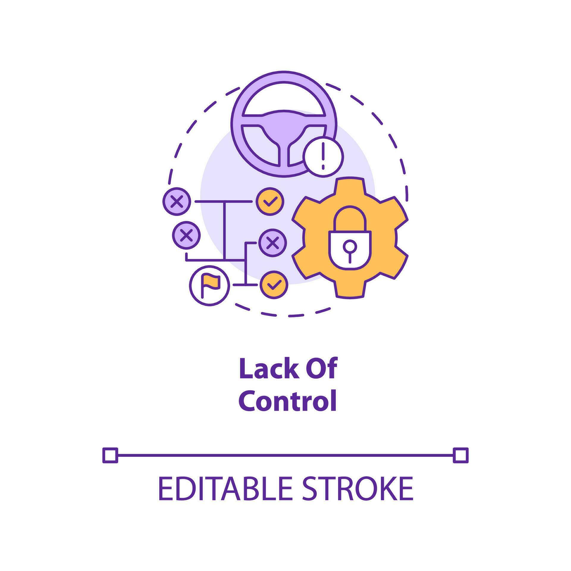 Lack of control concept icon. Outsourcing disadvantage abstract idea ...