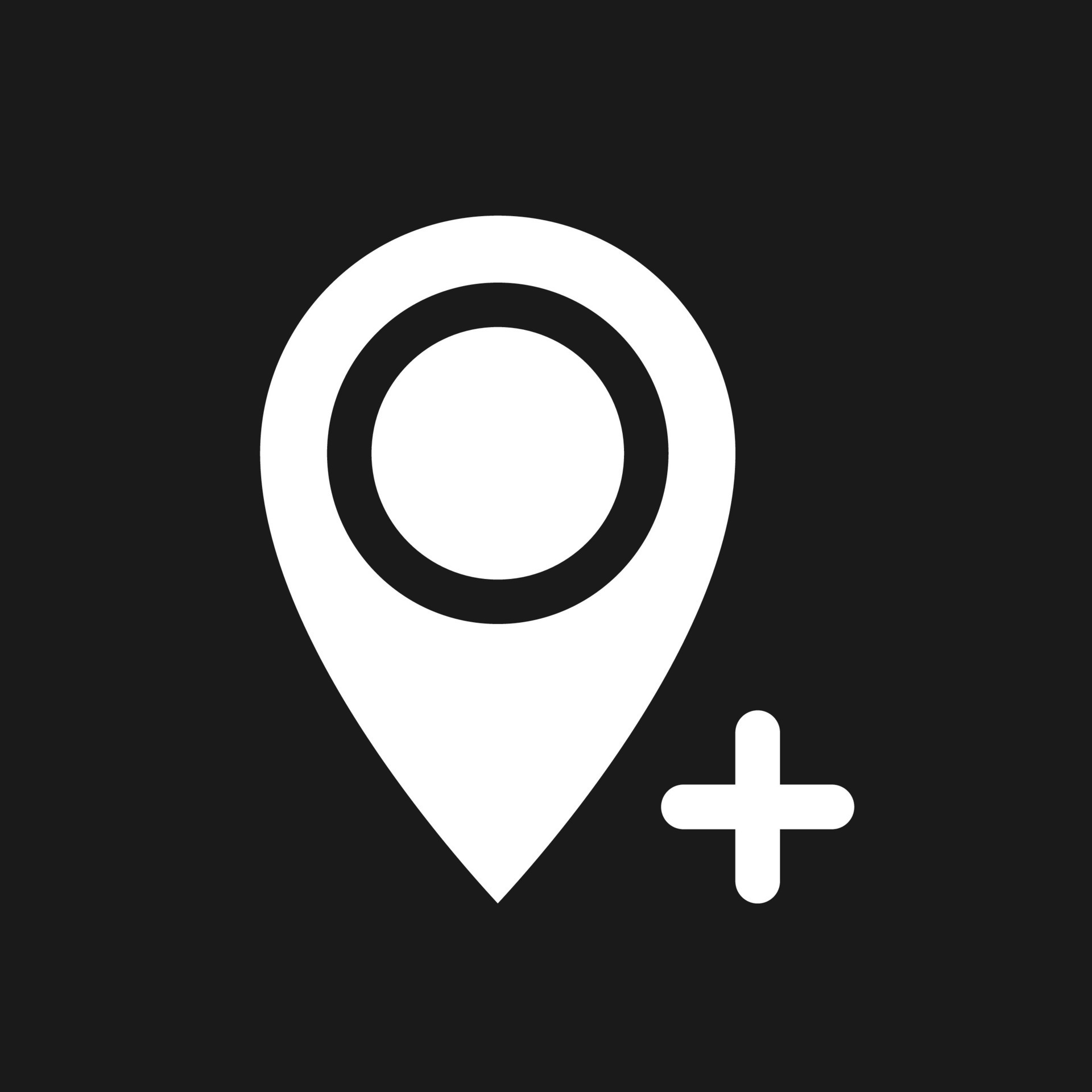 Add Place To Map Dark Mode Glyph Ui Icon Highlight Area Current