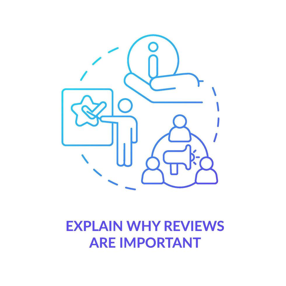 Explain Why Reviews Important Blue Gradient Concept Icon Asking Customers Leave Feedback