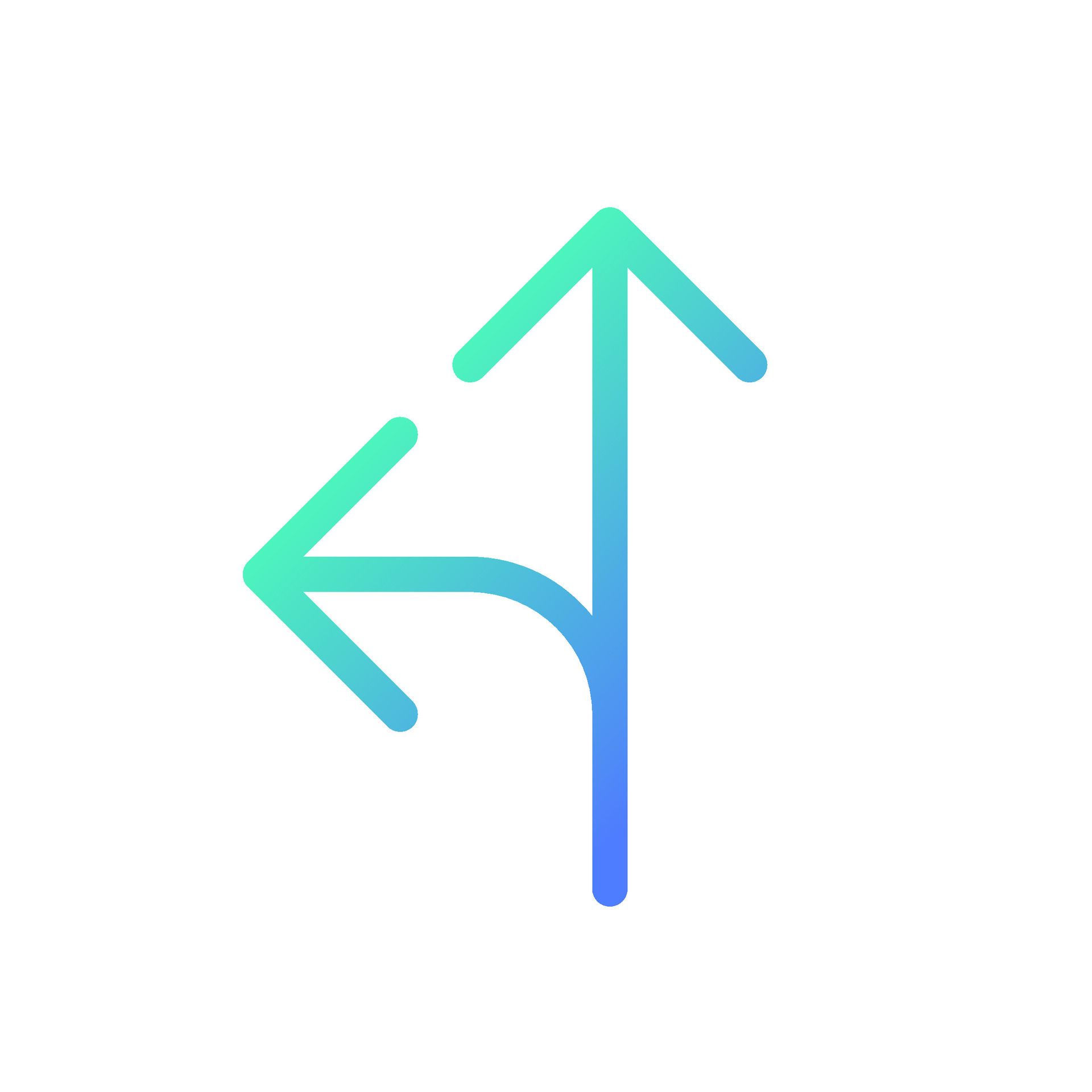 Straight and turn left traffic sign pixel perfect gradient linear ui icon. Reach destination ...