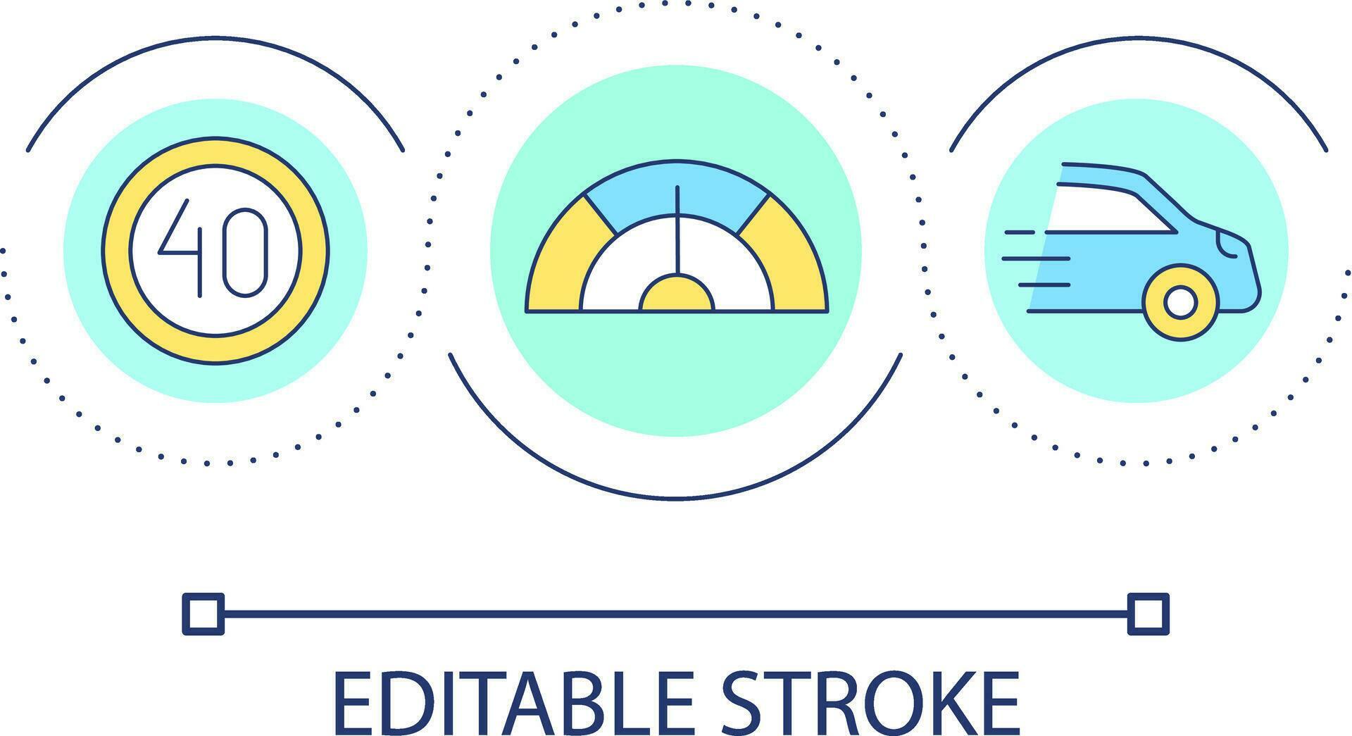 Speed limit loop concept icon. Driving safety regulation. Lose velocity ...