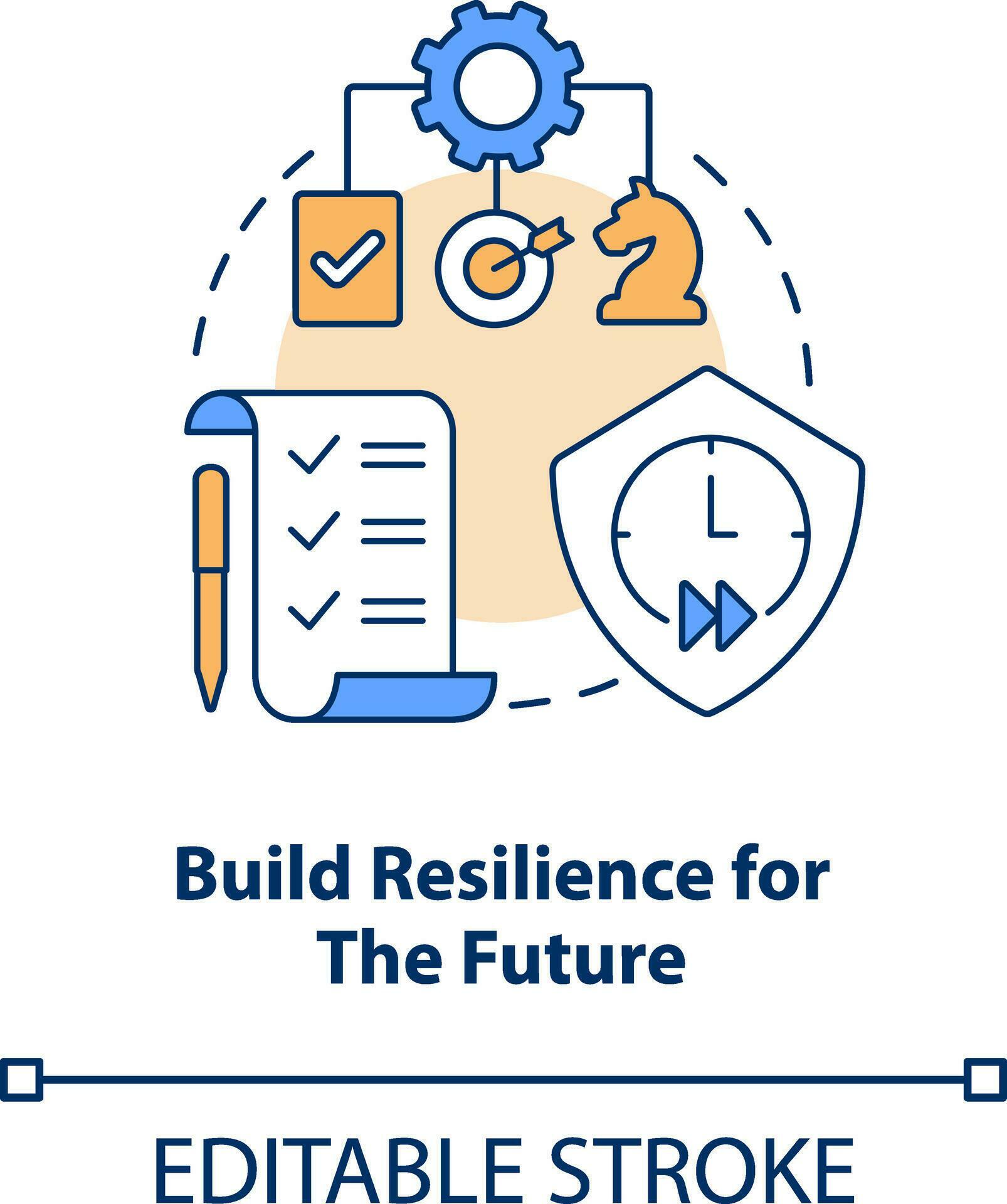 Build resilience for future concept icon. Immediate attention area ...