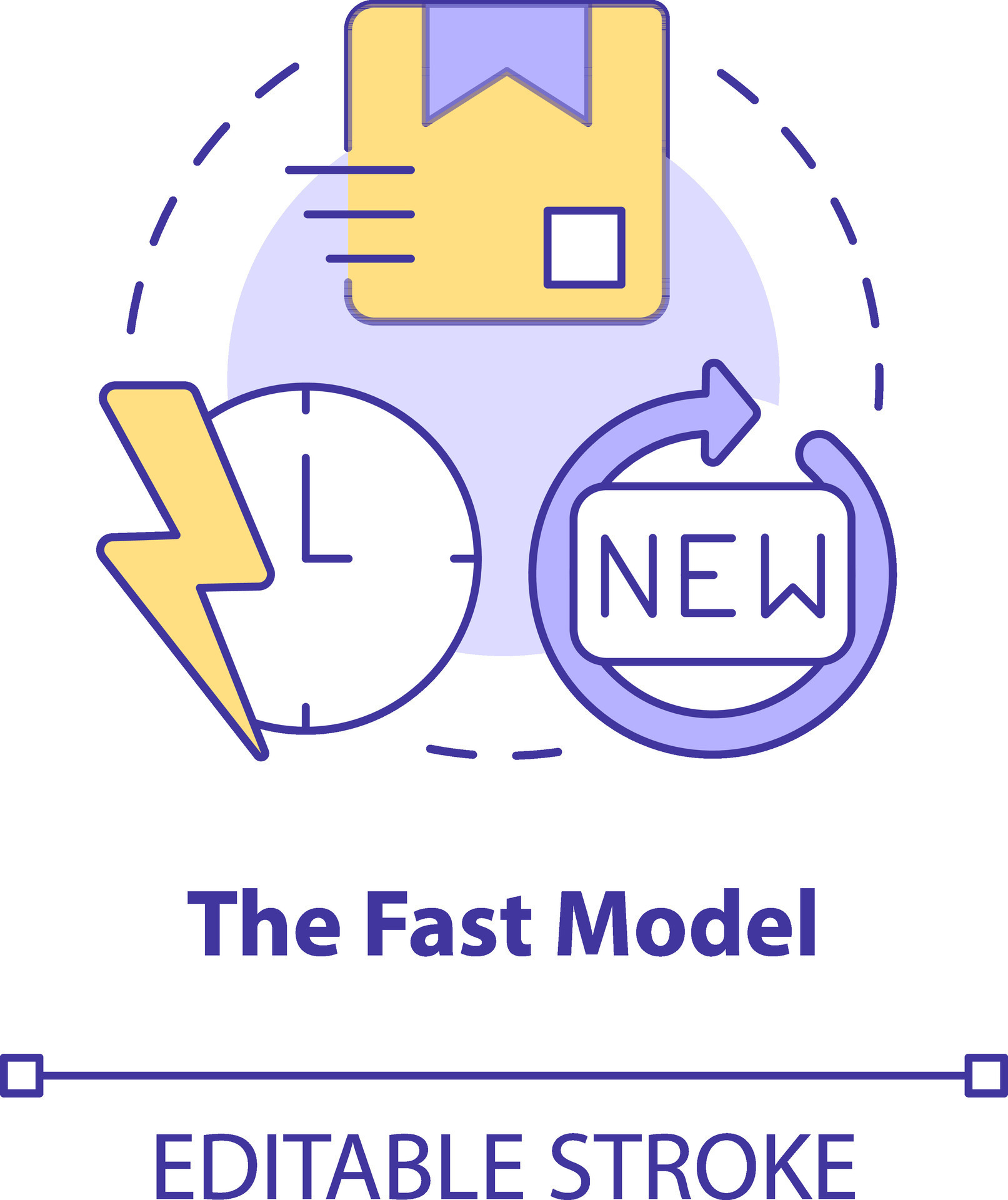 Fast Model Concept Icon Delivery Of Trendy Products Supply Chain Type Abstract Idea Thin Line