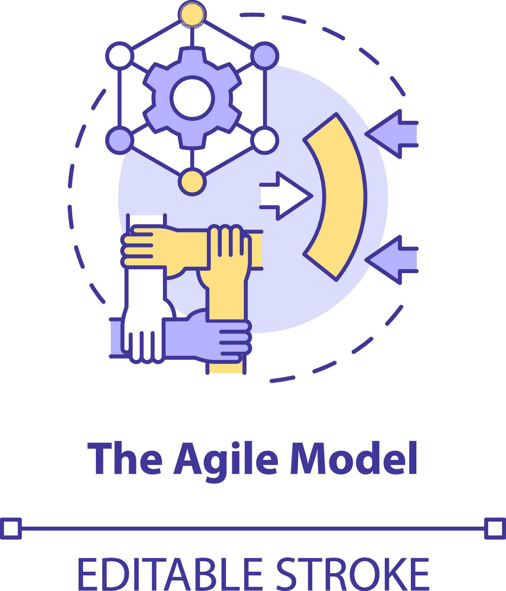 Agile Model Concept Icon Technology And Networking Supply Chain Type Abstract Idea Thin Line