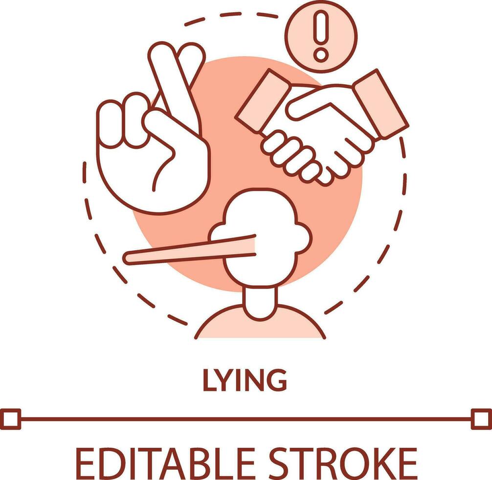 Lying terracotta concept icon. Unethical company behavior abstract idea ... Lying terracotta concept icon. Unethical company behavior abstract idea ...