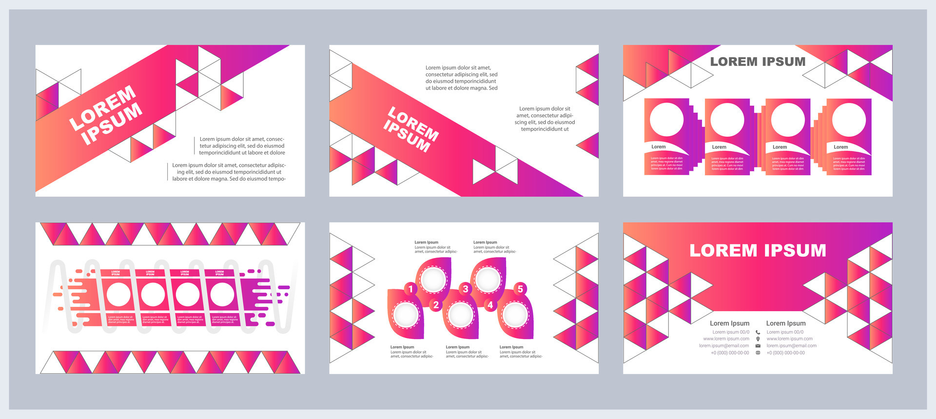 Online education presentation templates set. E-learning. Remote ...