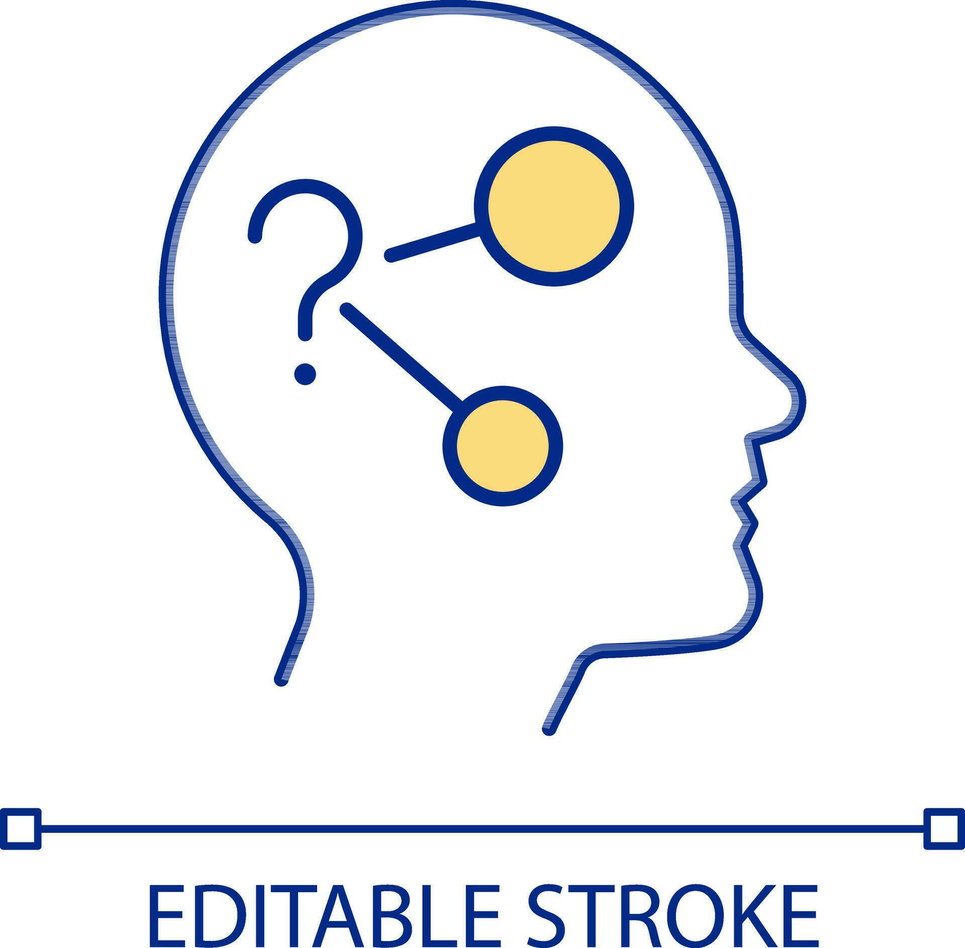 Human brain solving problems RGB color icon. Logical thinking. Decision ...