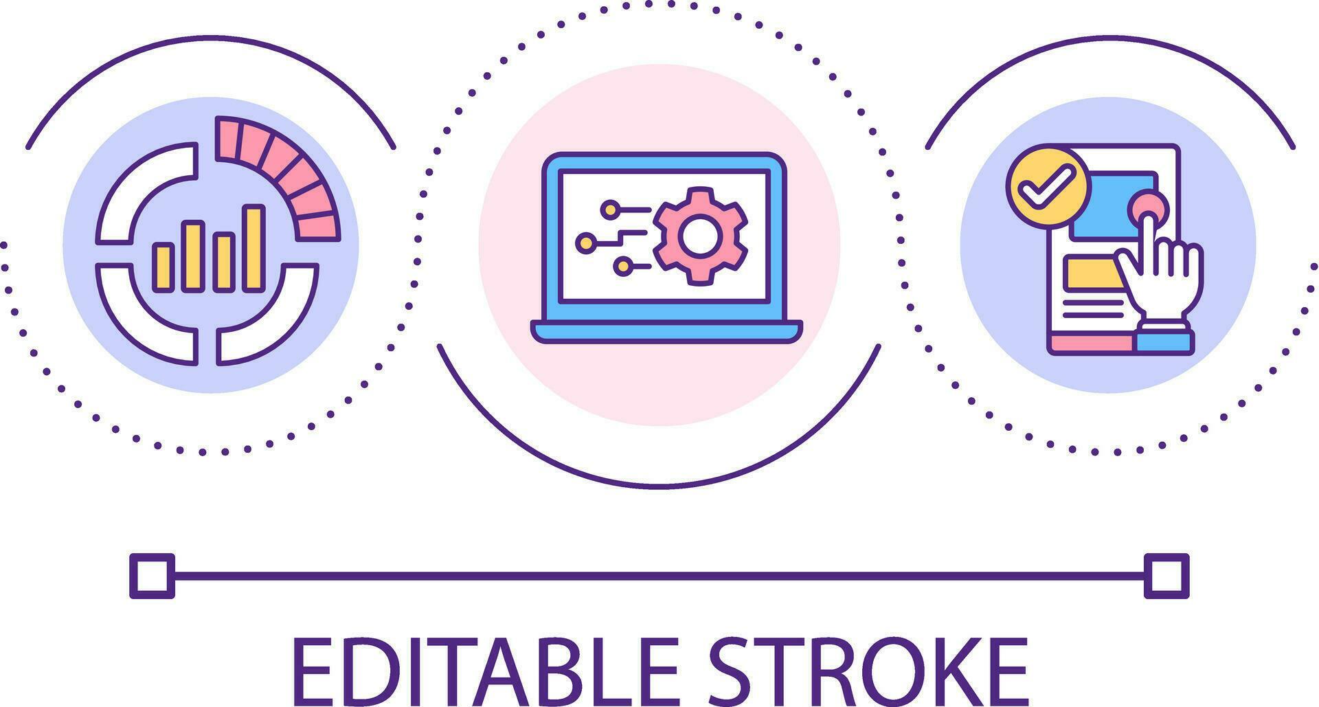 Digital data analytics loop concept icon. Customer behavior studying ...