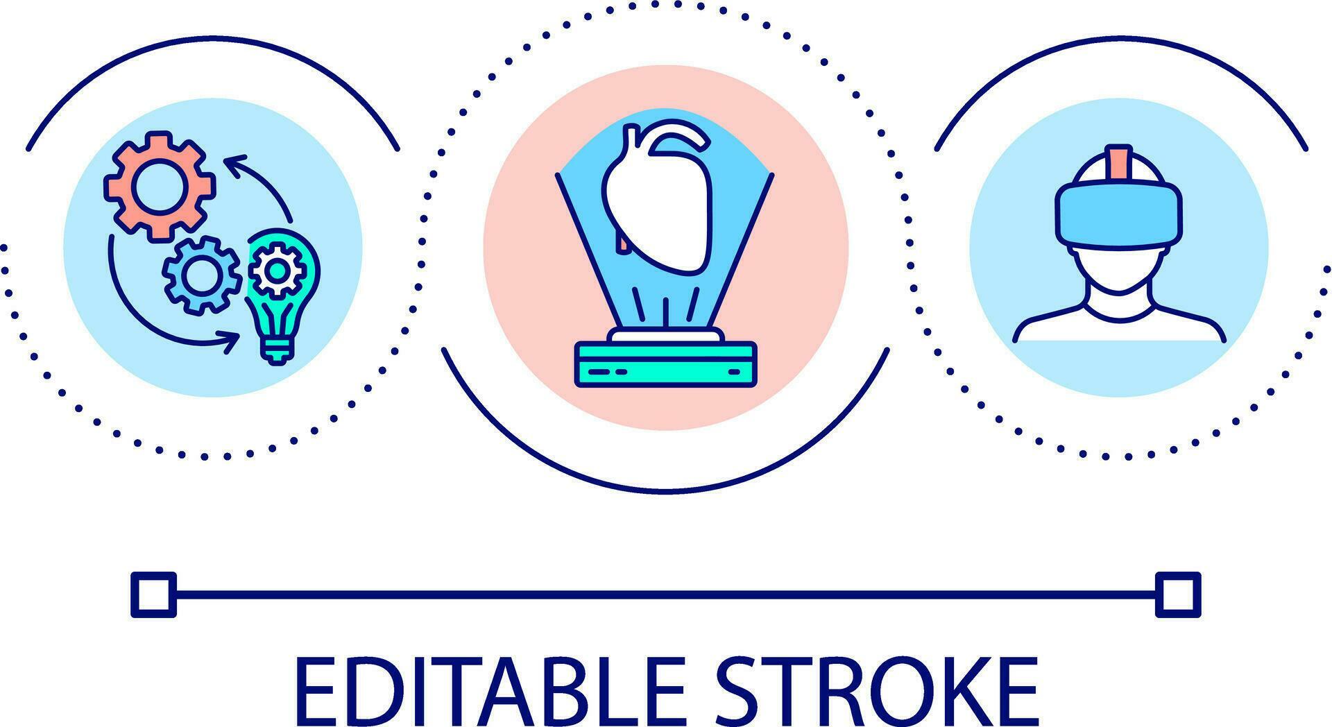 Augmented reality facility loop concept icon. Medicine and education ...