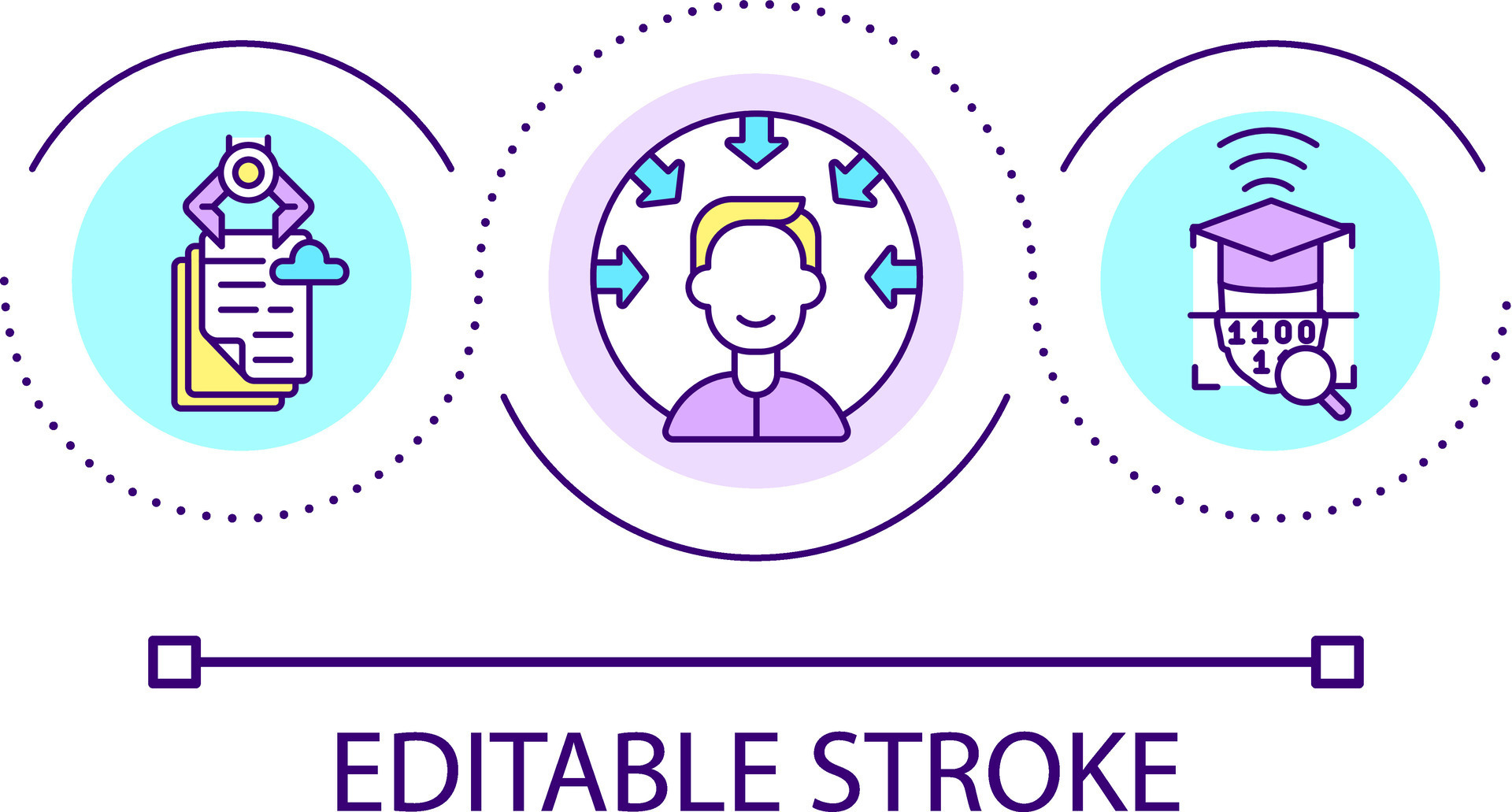 Customer centric digital service loop concept icon. Choose information ...