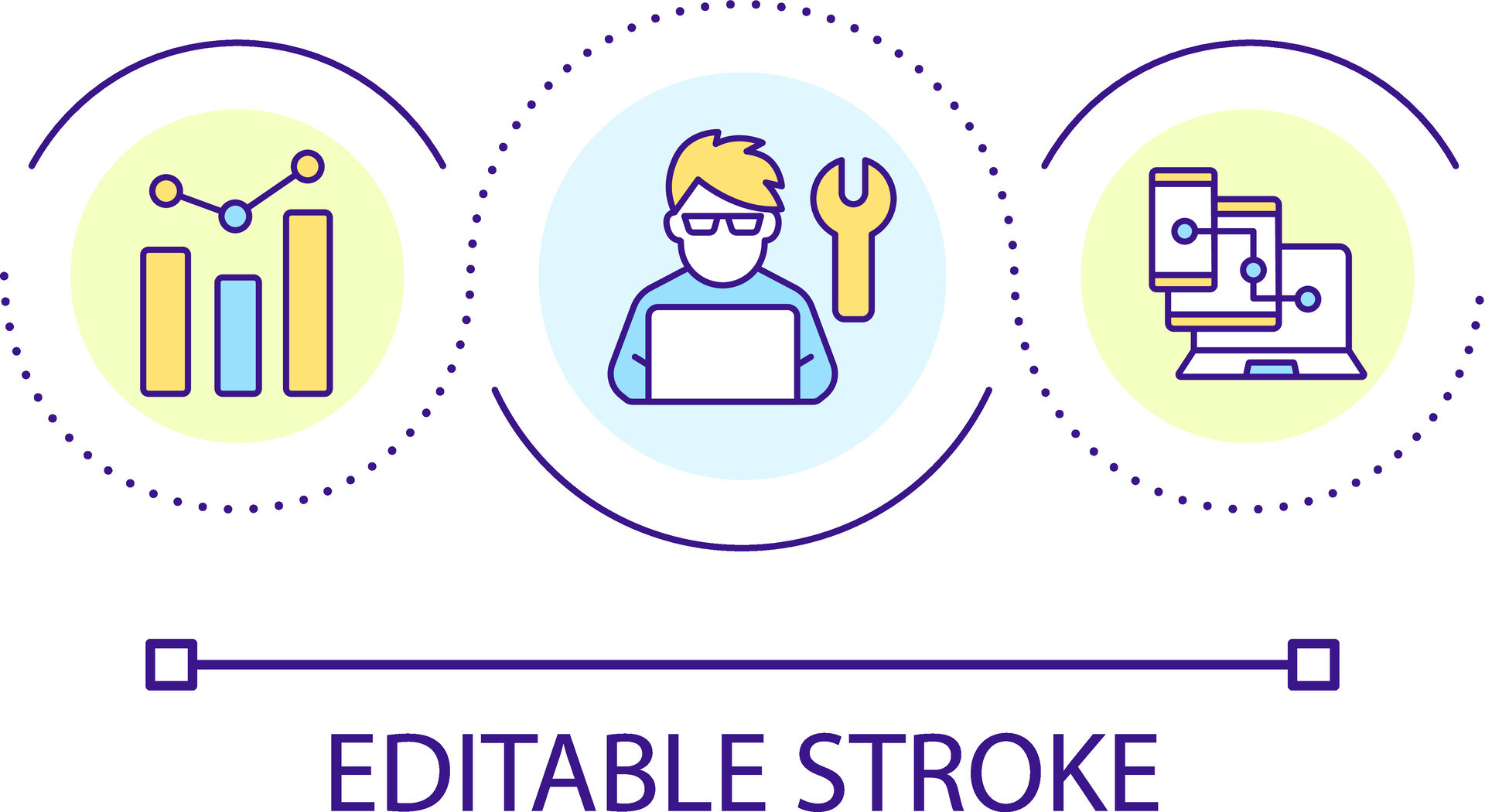 Software developer loop concept icon. Business analyst job ...