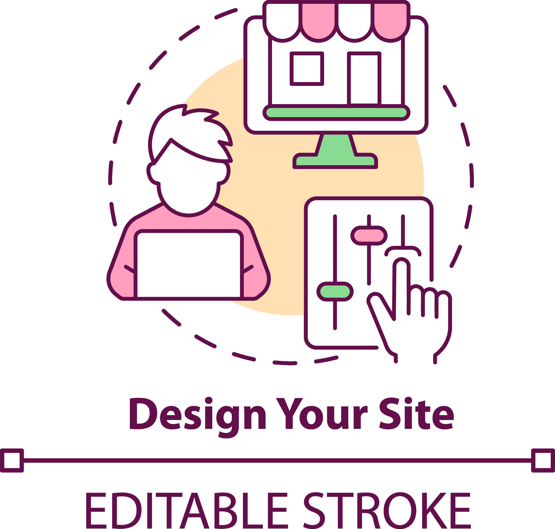 Design your site concept icon. Develop and customize website. Starting ... Design your site concept icon. Develop and customize website. Starting ...