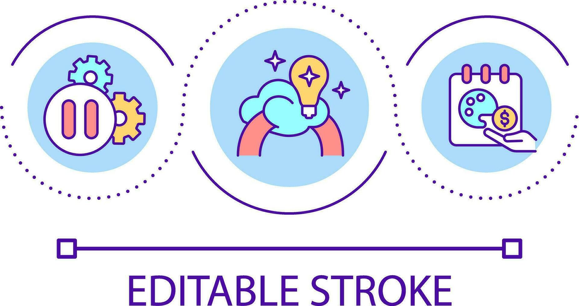 Creative thinking for success loop concept icon. Innovations for ...