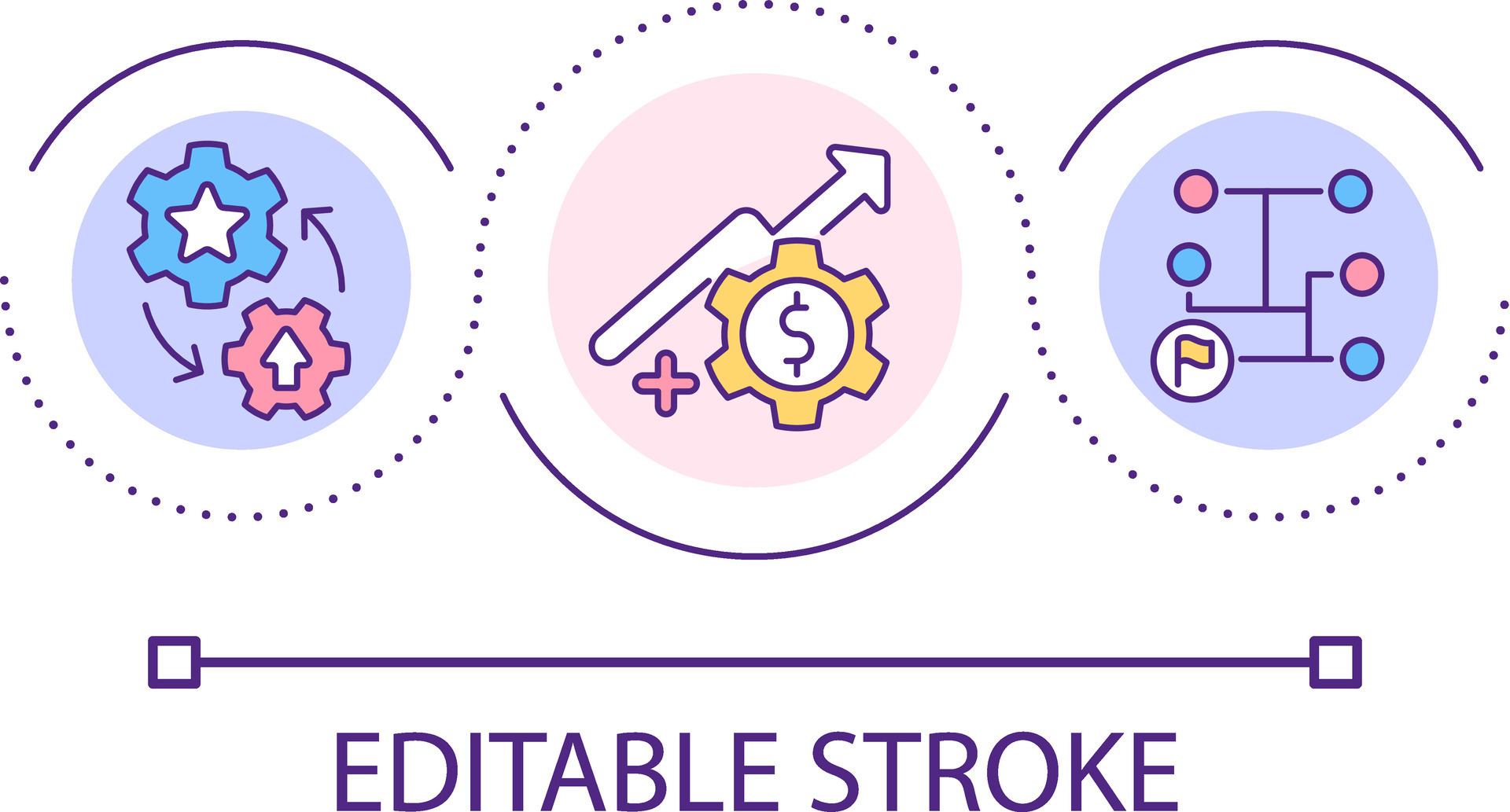 Technology integration to increase profit loop concept icon. Online ...