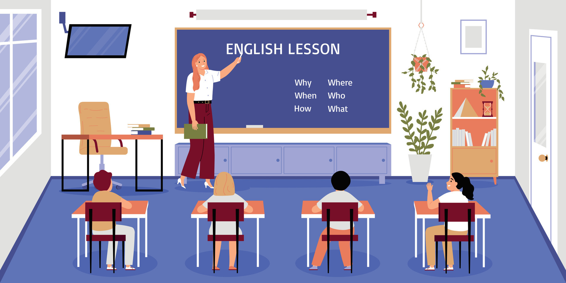 School English Teacher Illustration 24853322 Vector Art At Vecteezy
