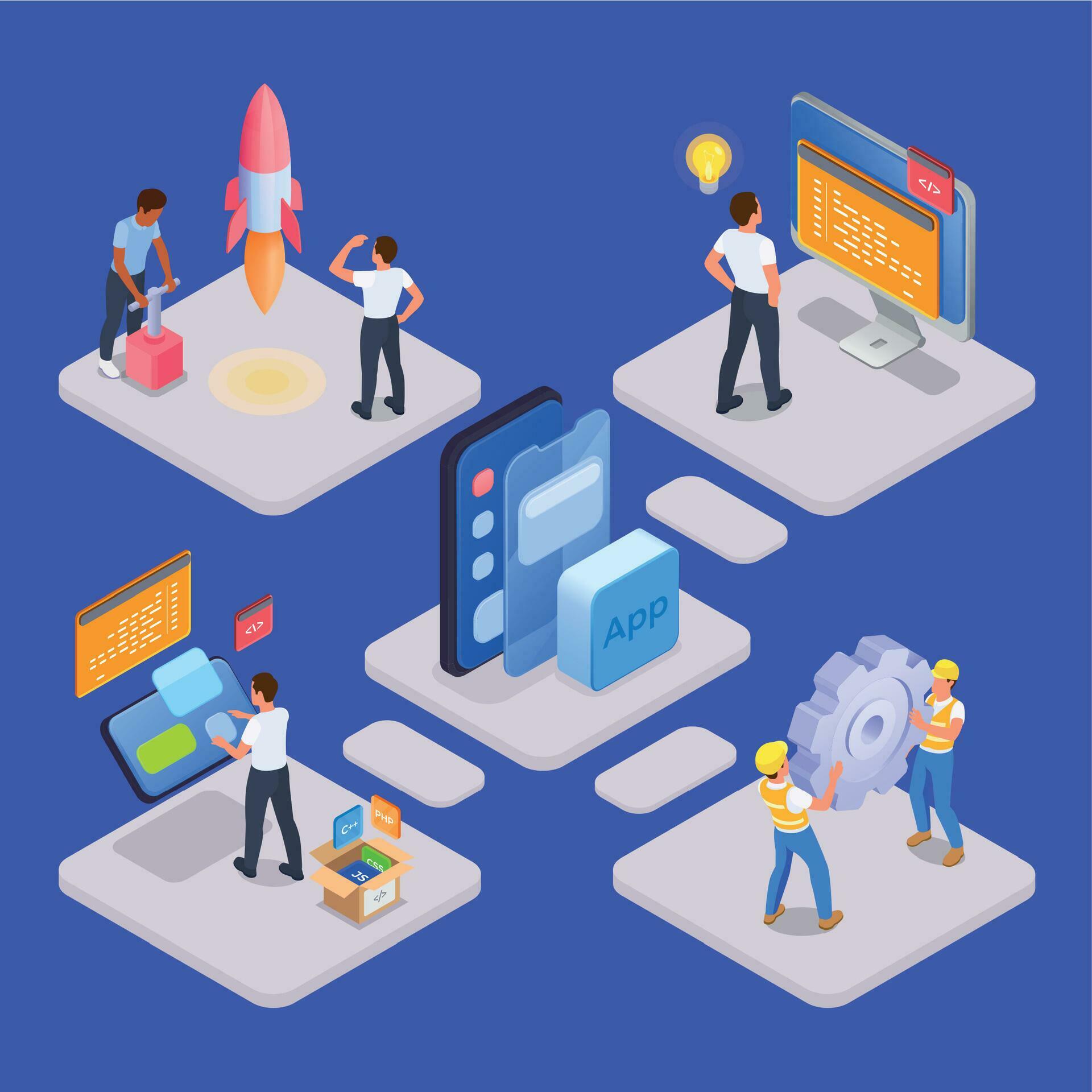 Mobile Platform Development Composition 24854173 Vector Art at Vecteezy