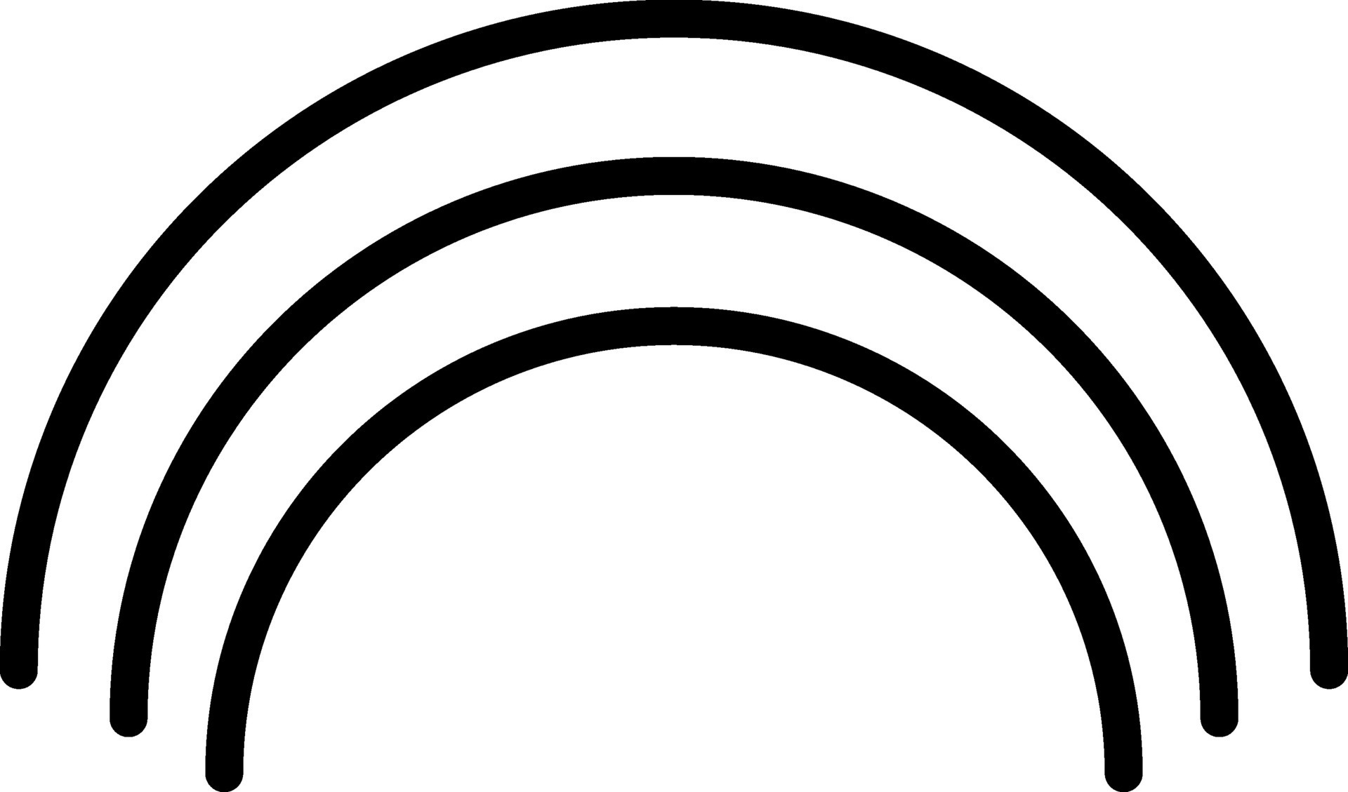 Black line art rainbow in flat style. 24855776 Vector Art at Vecteezy