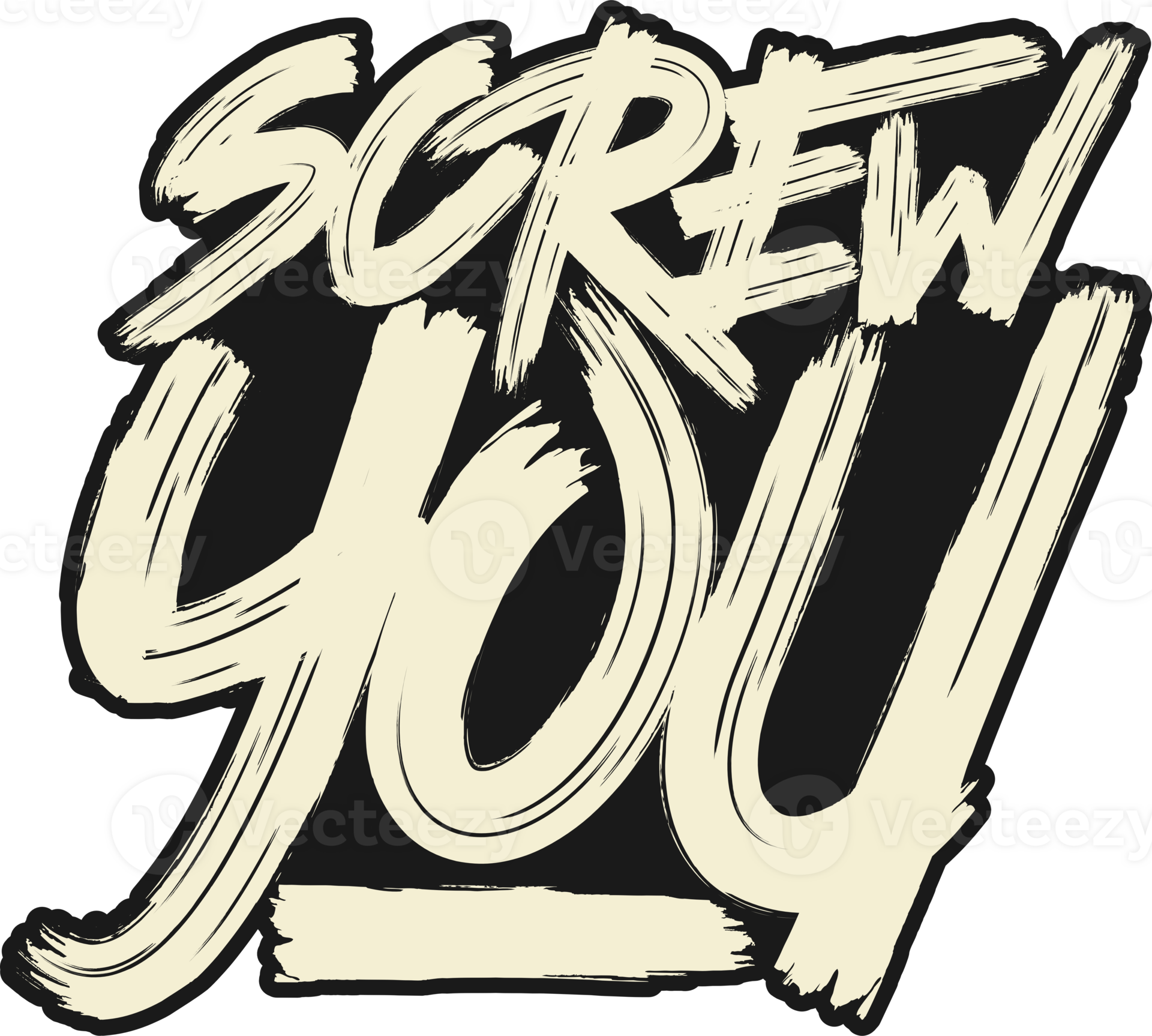 Screw You, Funny Typography Quote Design. 24861231 PNG