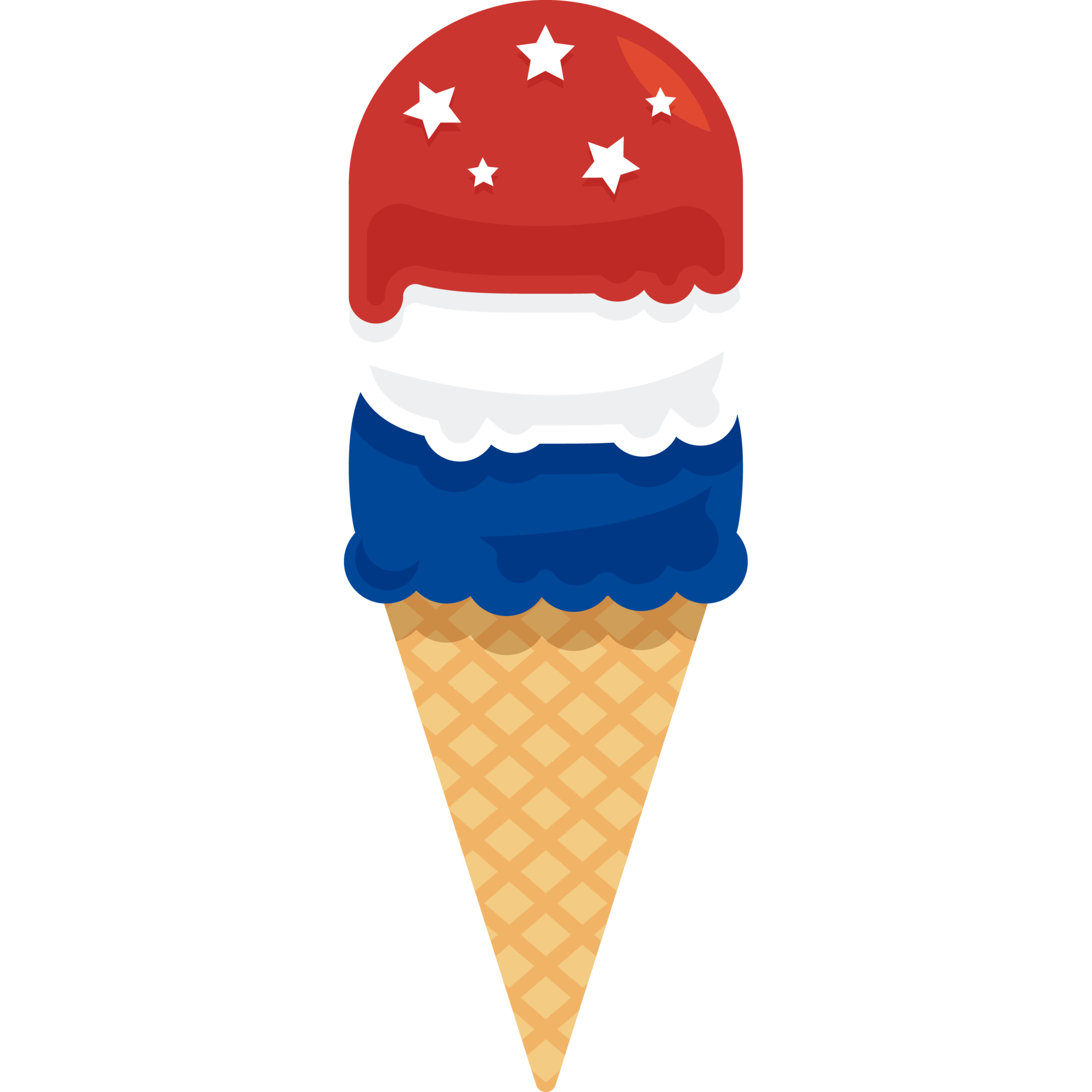 4th of July ice cream cone. 24862416 PNG