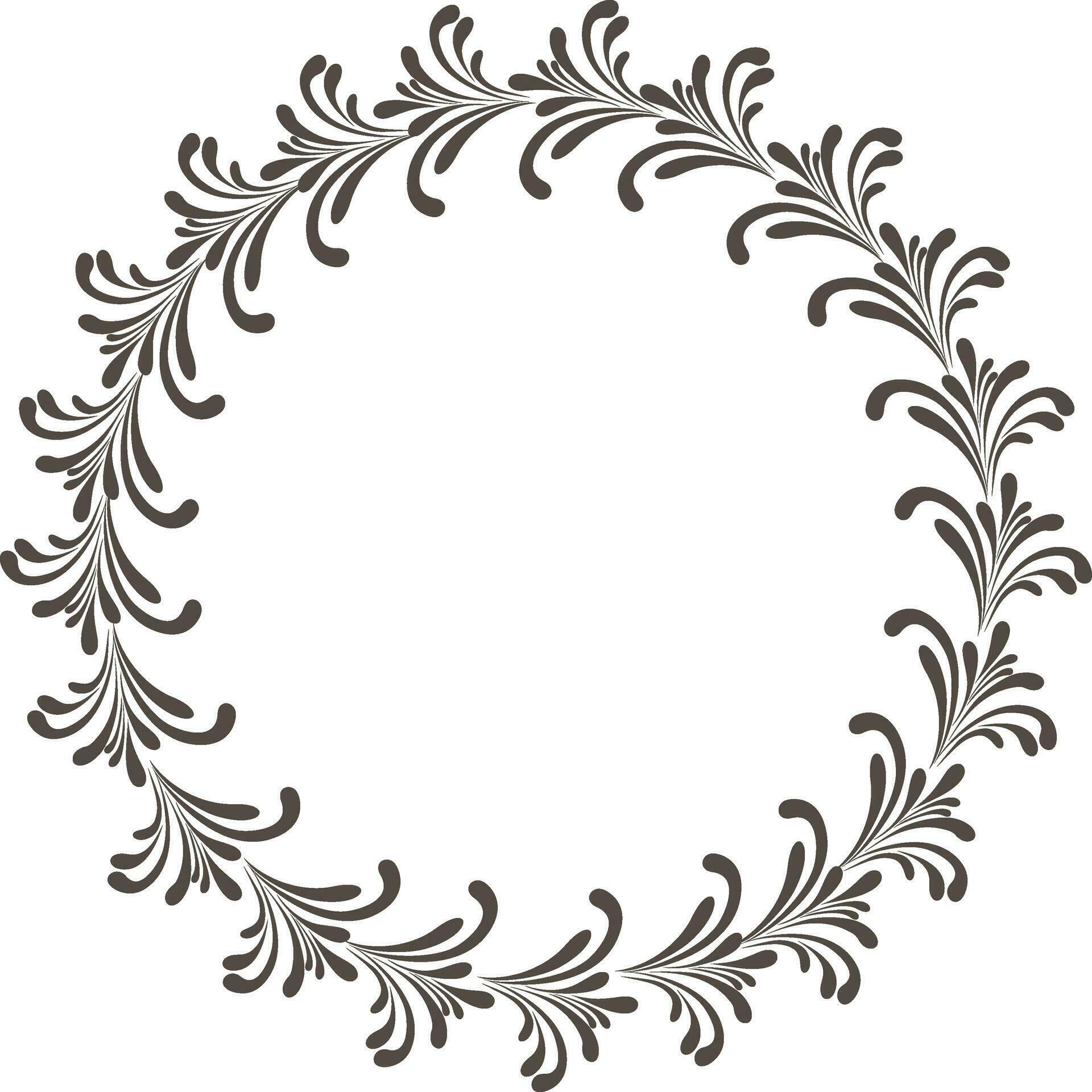 Circular floral design pattern frame. 24864708 Vector Art at Vecteezy