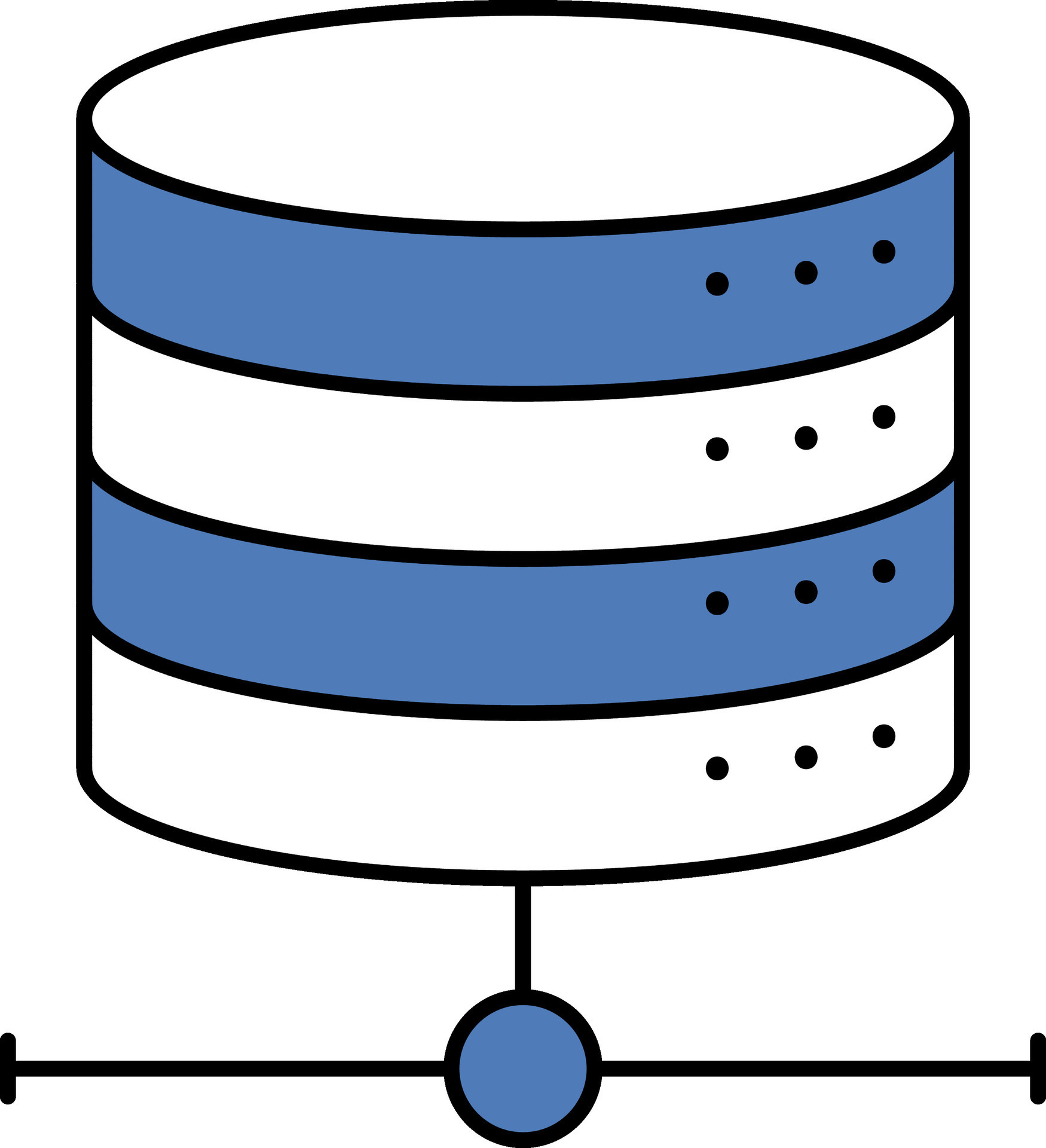 Flat Style Database Icon In Blue And White Color. 24869626 Vector Art ...