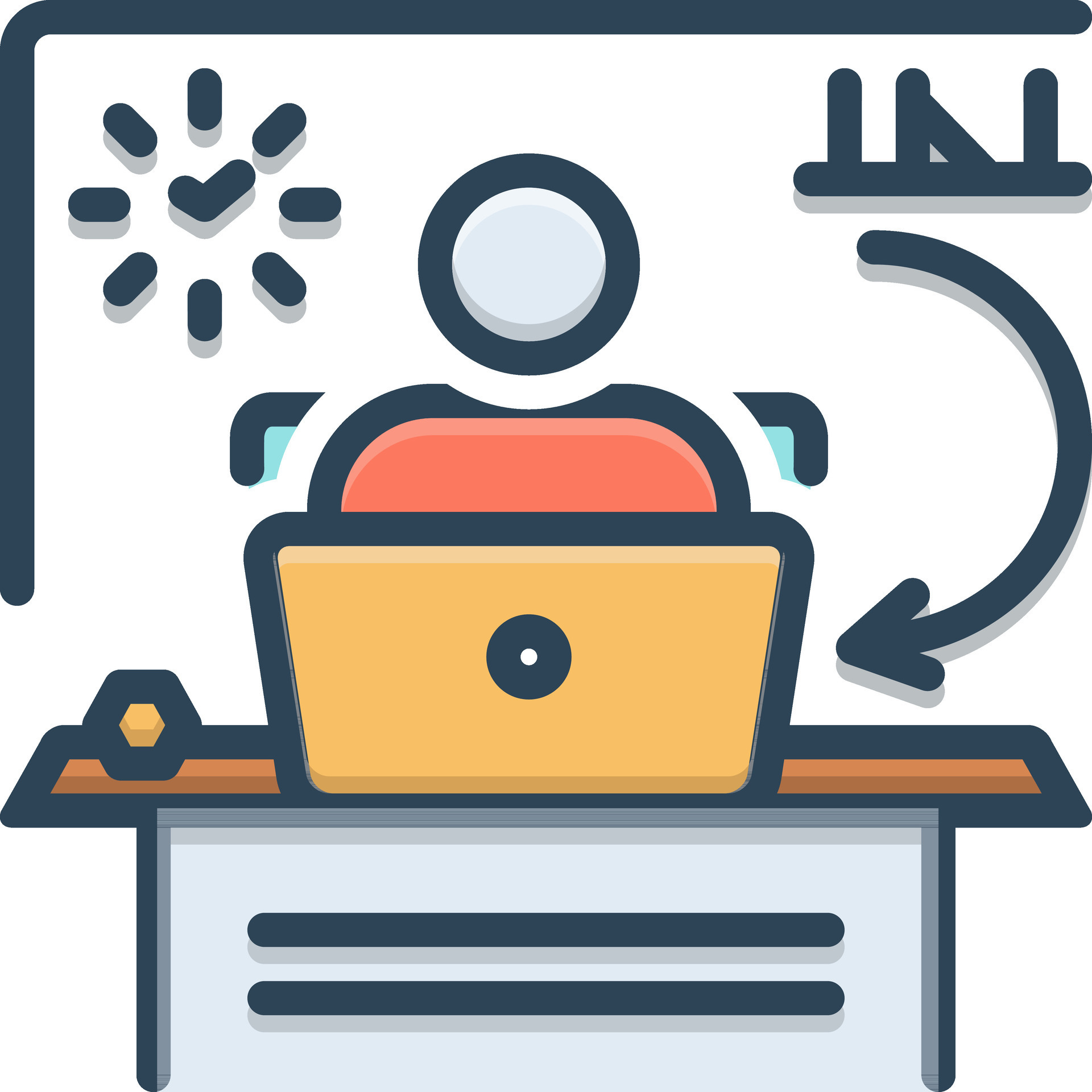 color icon for back office 24883645 Vector Art at Vecteezy