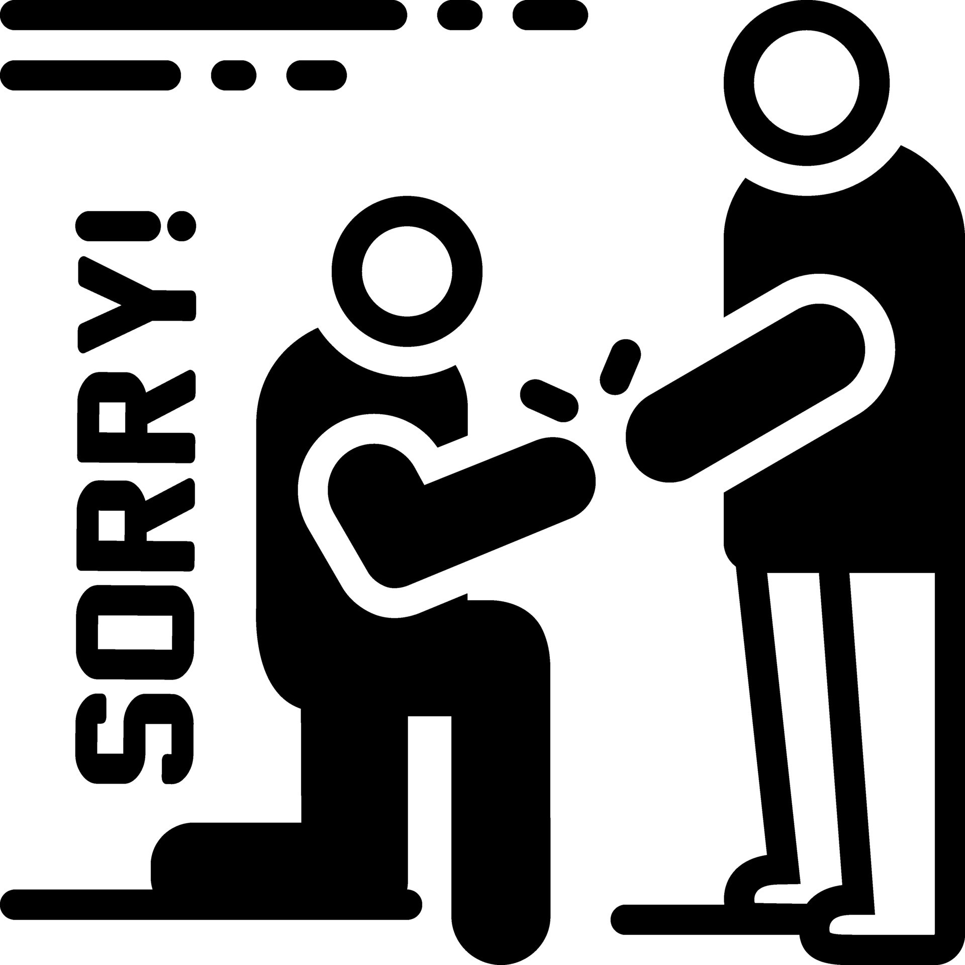 solid icon for apologize 24884700 Vector Art at Vecteezy