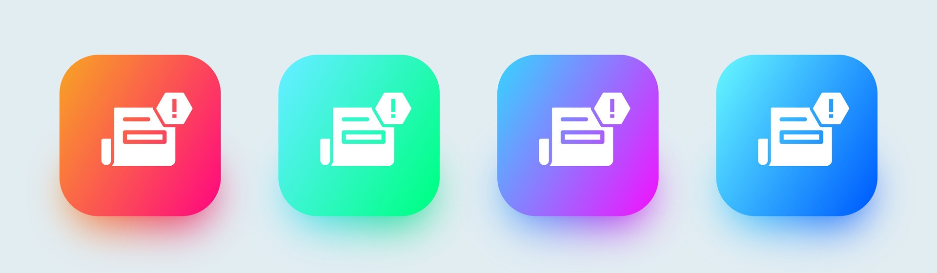 Spam Solid Icon In Square Gradient Colors Warning Signs Vector