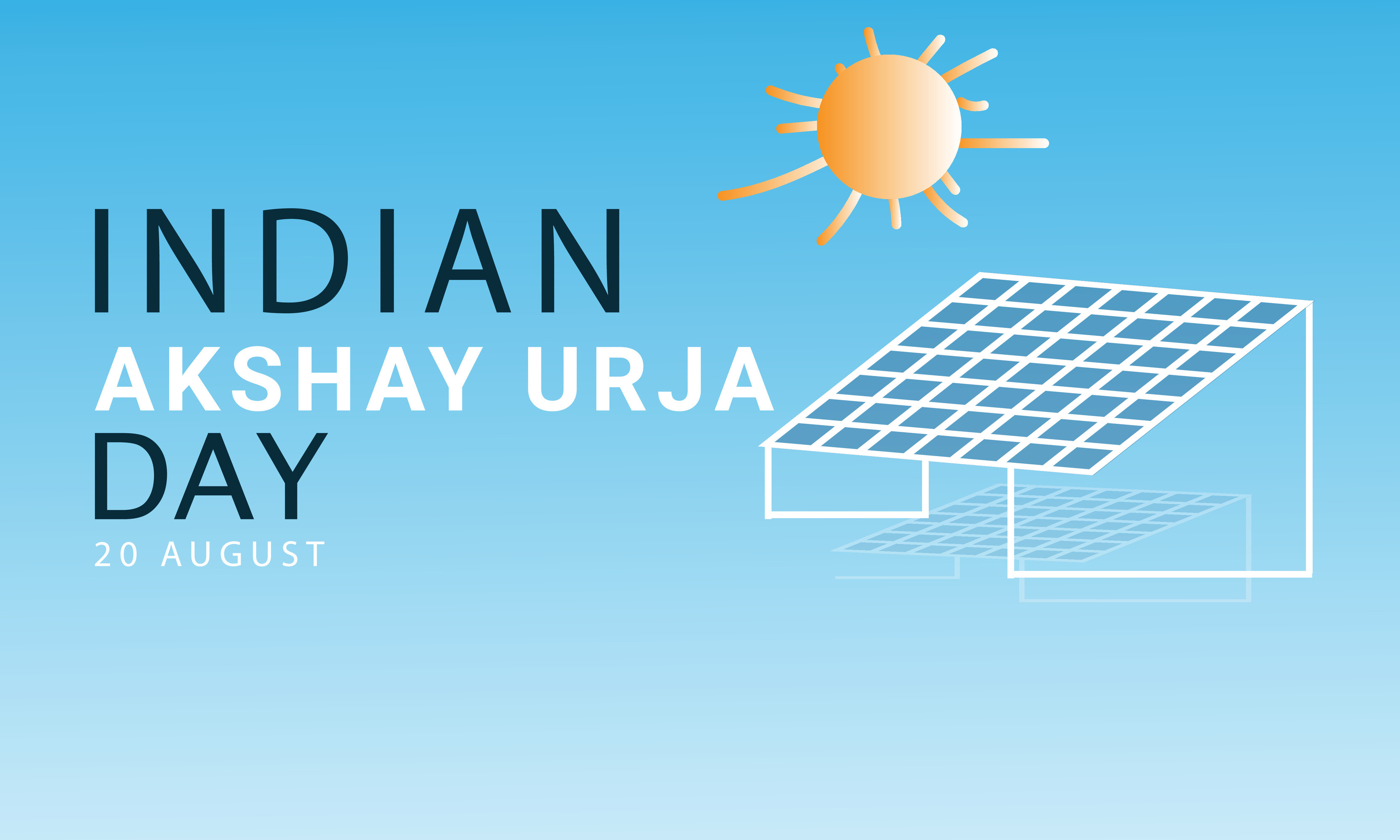 Indian Akshay Urja Day. background, banner, card, poster, template. Vector illustration ...