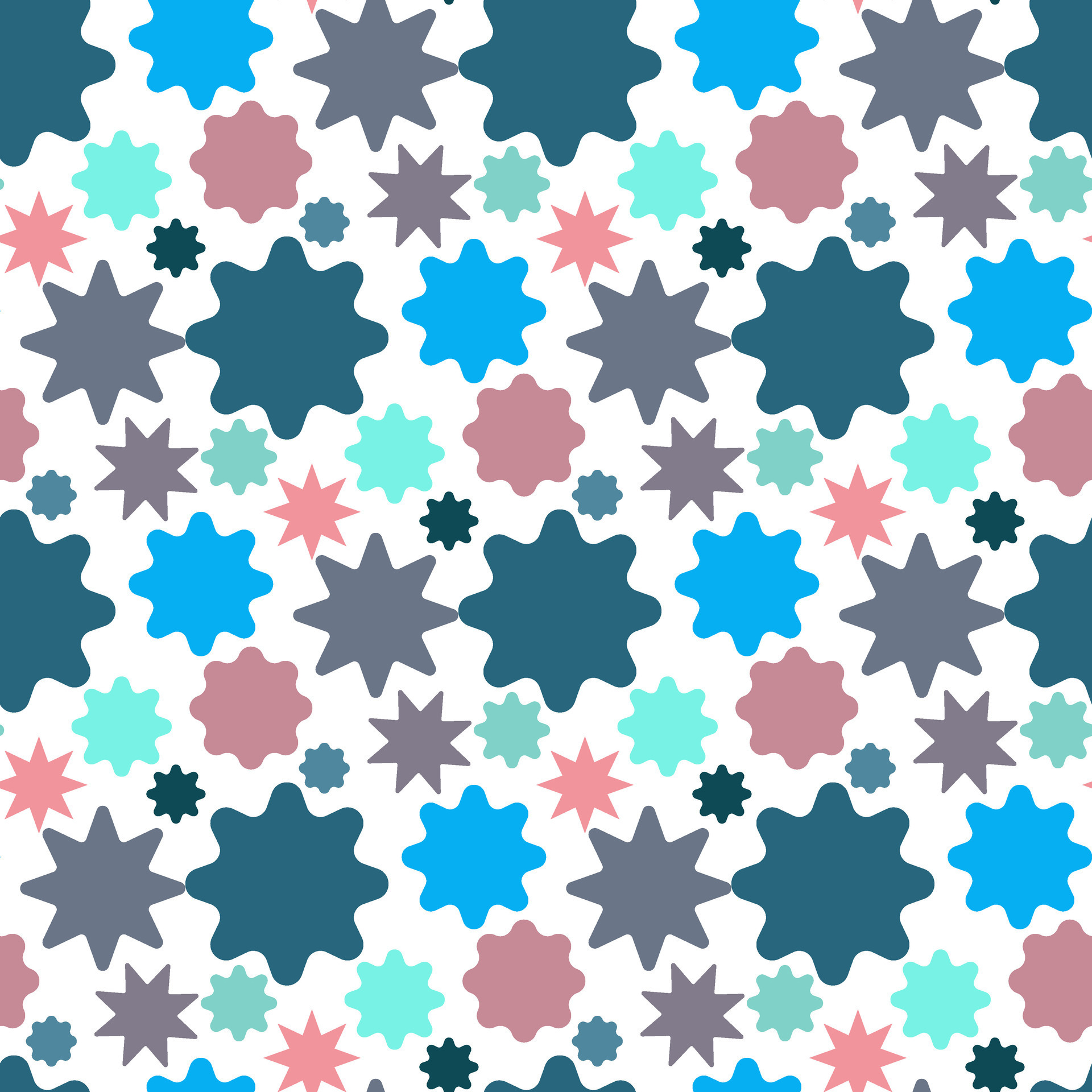 Cute Abstract Background Of Different Colors A Flower And A Star In A