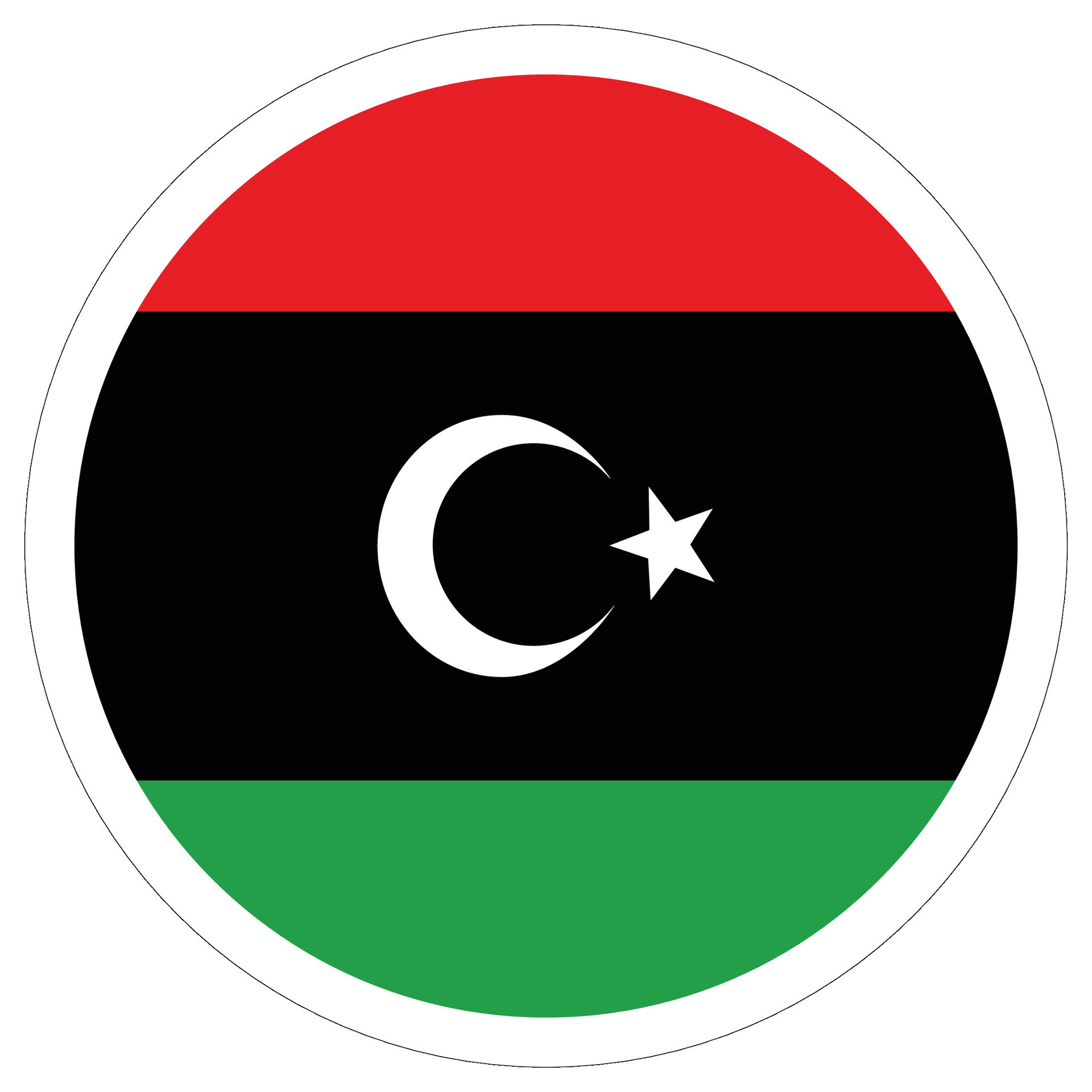 Flag of Libya circle. Libya flag with round design shape 24901624 Vector Art at Vecteezy