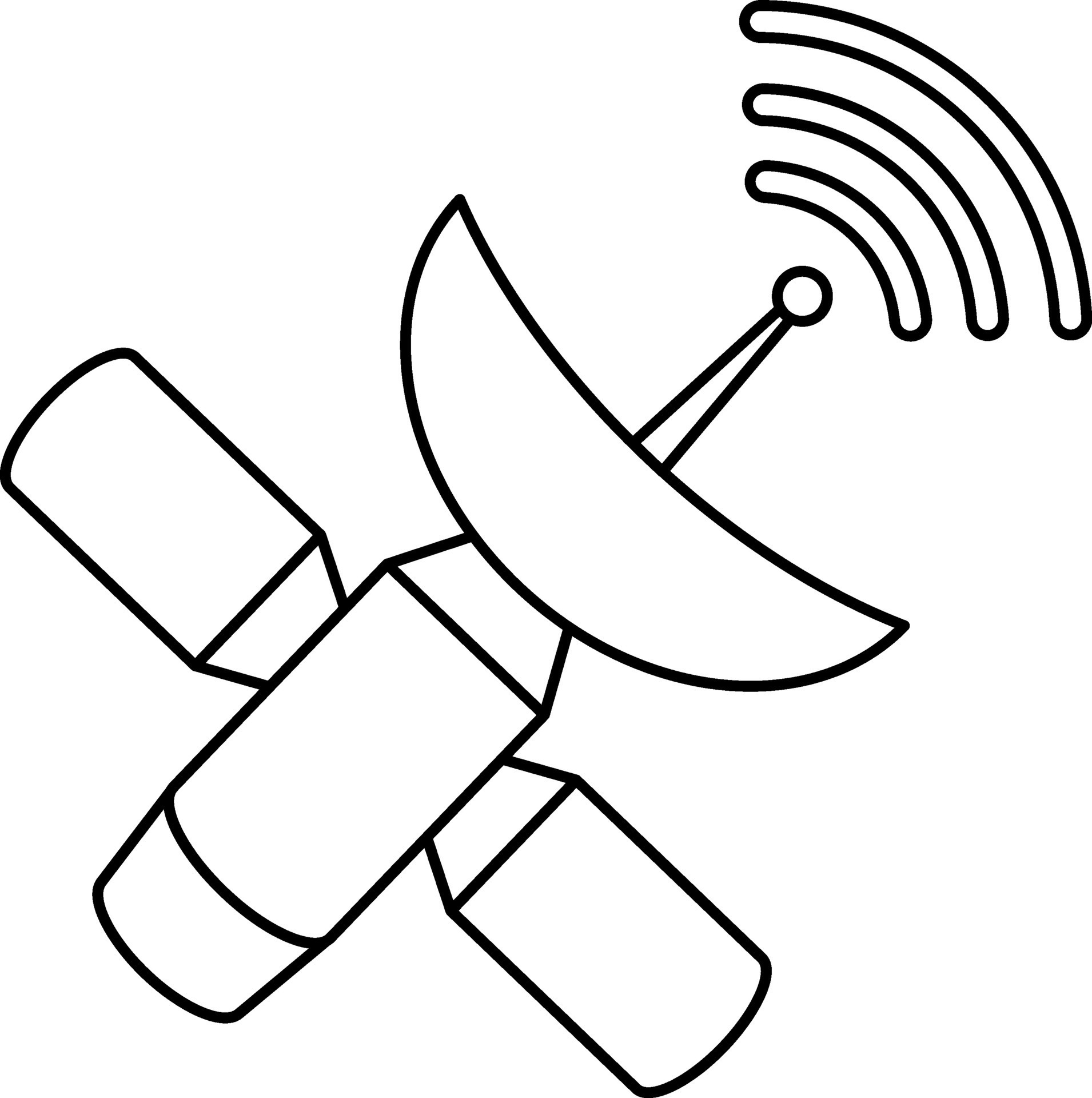 Satellite in line art illustration. 24907658 Vector Art at Vecteezy