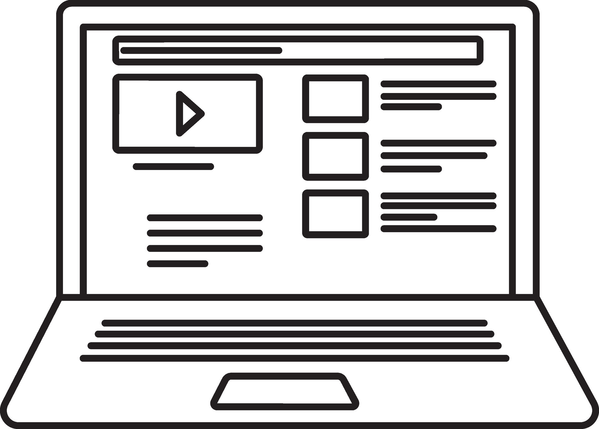 Illustration of open laptop icon in stroke style. 24910555 Vector Art ... Illustration of open laptop icon in stroke style. 24910555 Vector Art ...