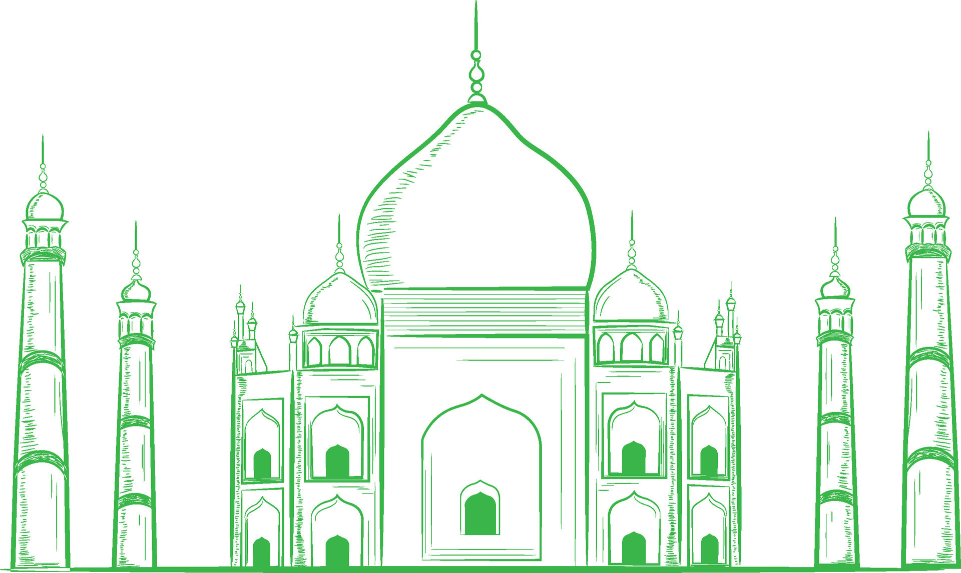 Green illustration of Taj Mahal. 24911040 Vector Art at Vecteezy