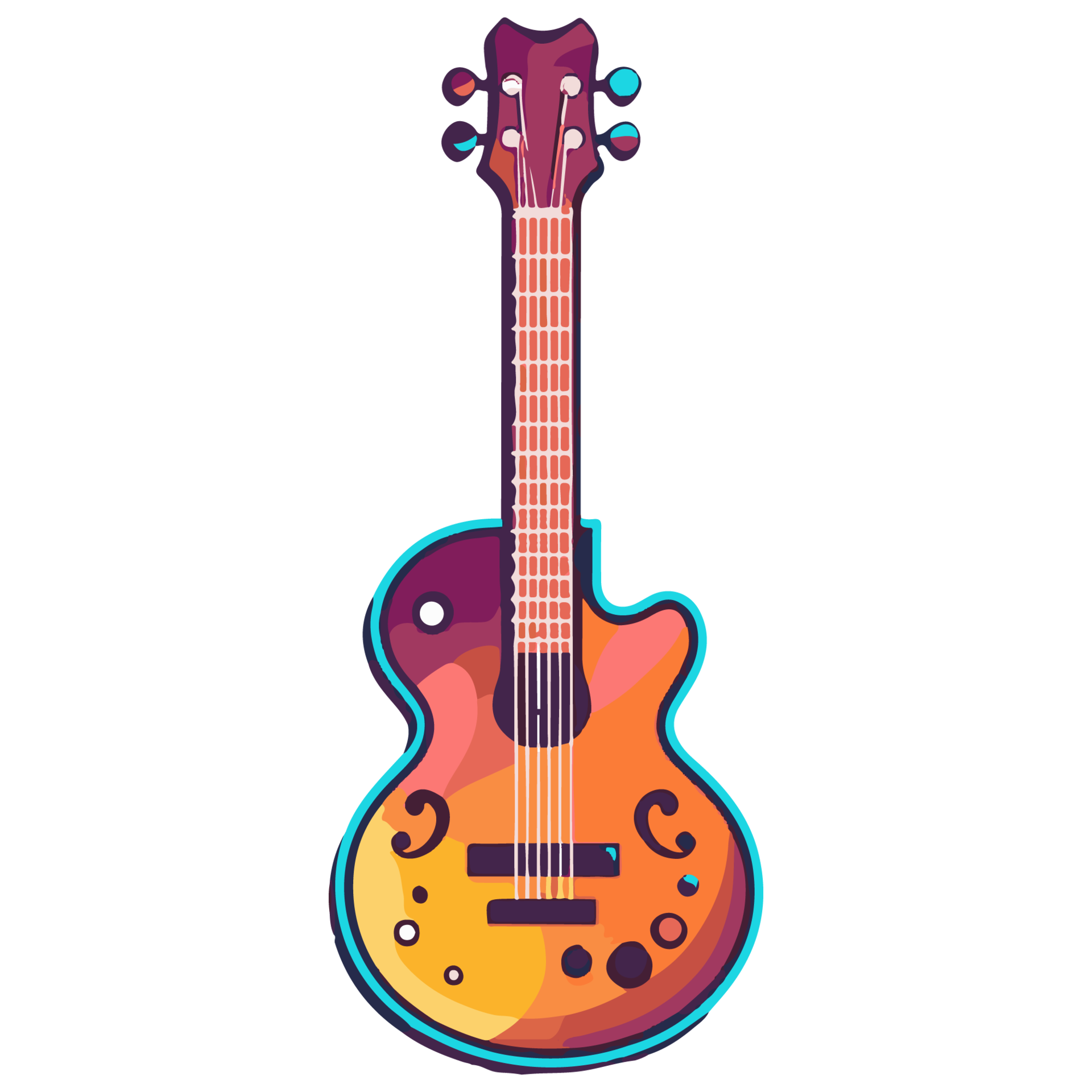 Cartoon Bass Guitar 24912323 Png