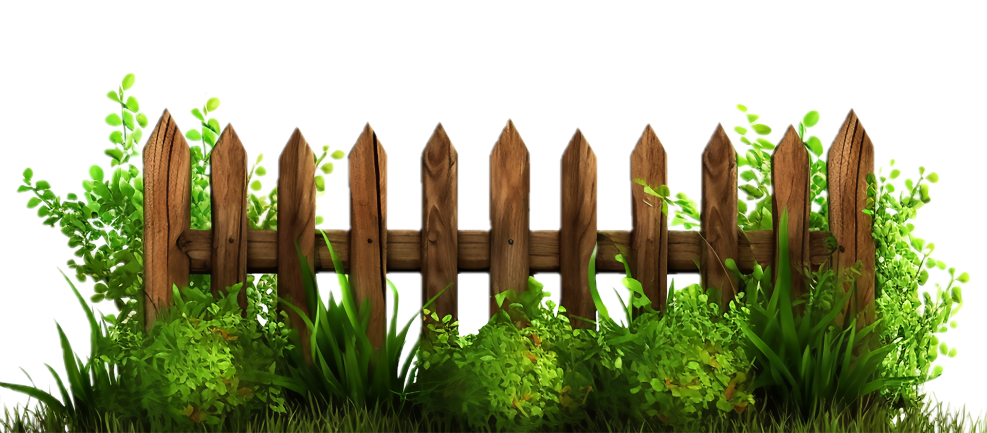 Green Grass Plants And Fences Generative Ai 24912413 Png